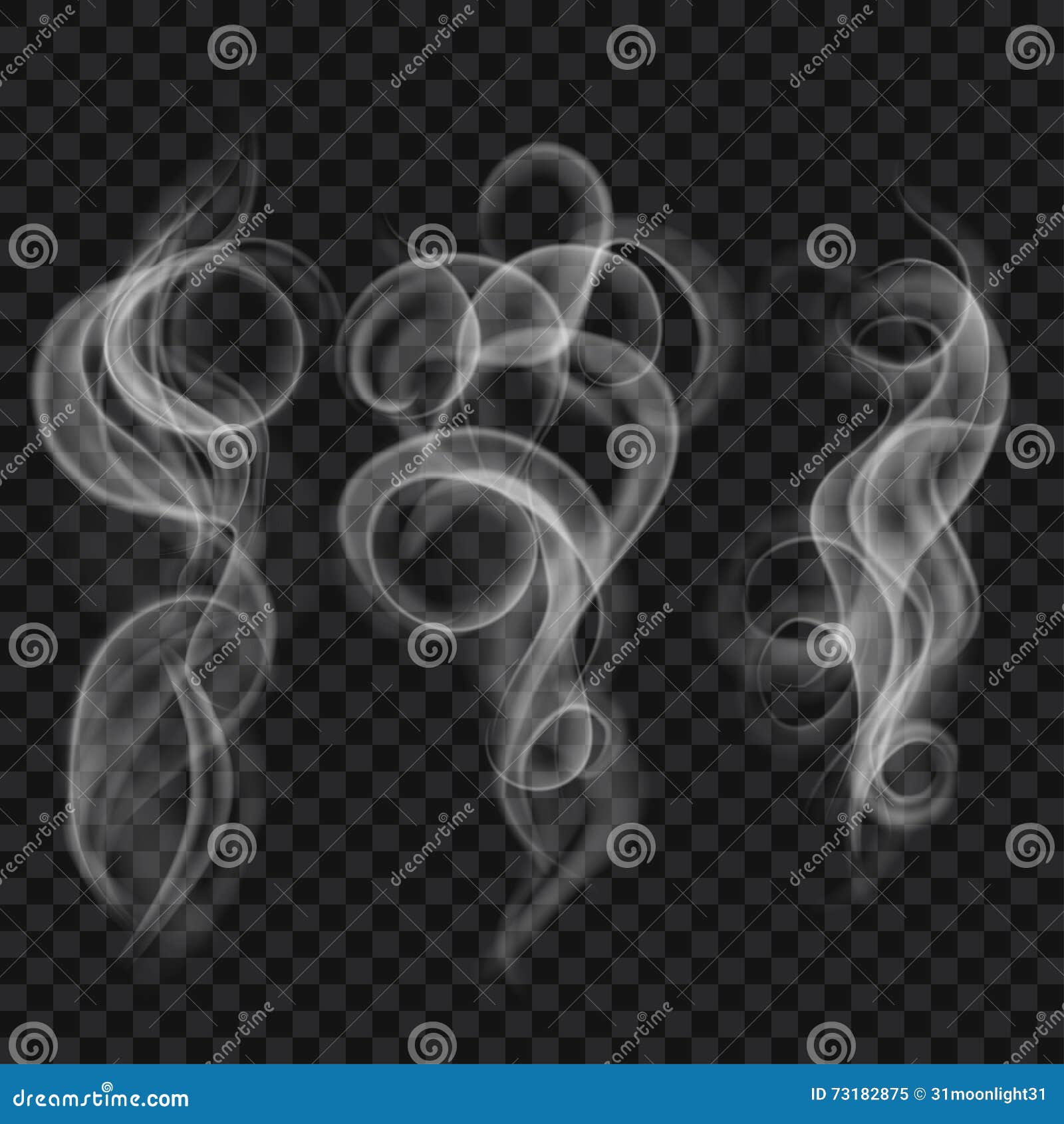Set of Translucent Gray Smoke Stock Vector - Illustration of wave ...