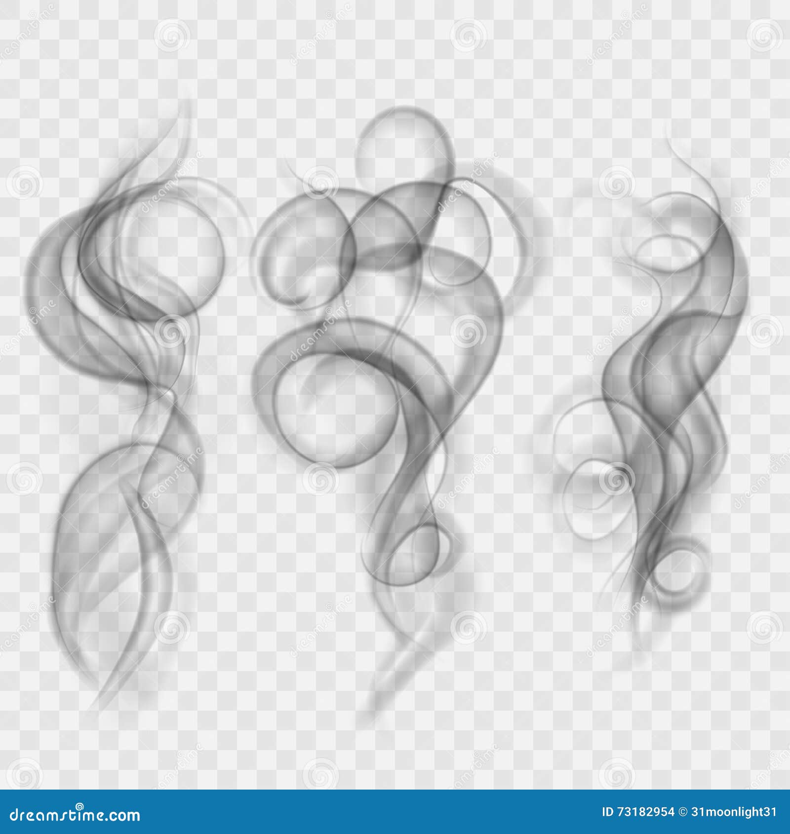Set of Translucent Gray Smoke Stock Vector - Illustration of light ...