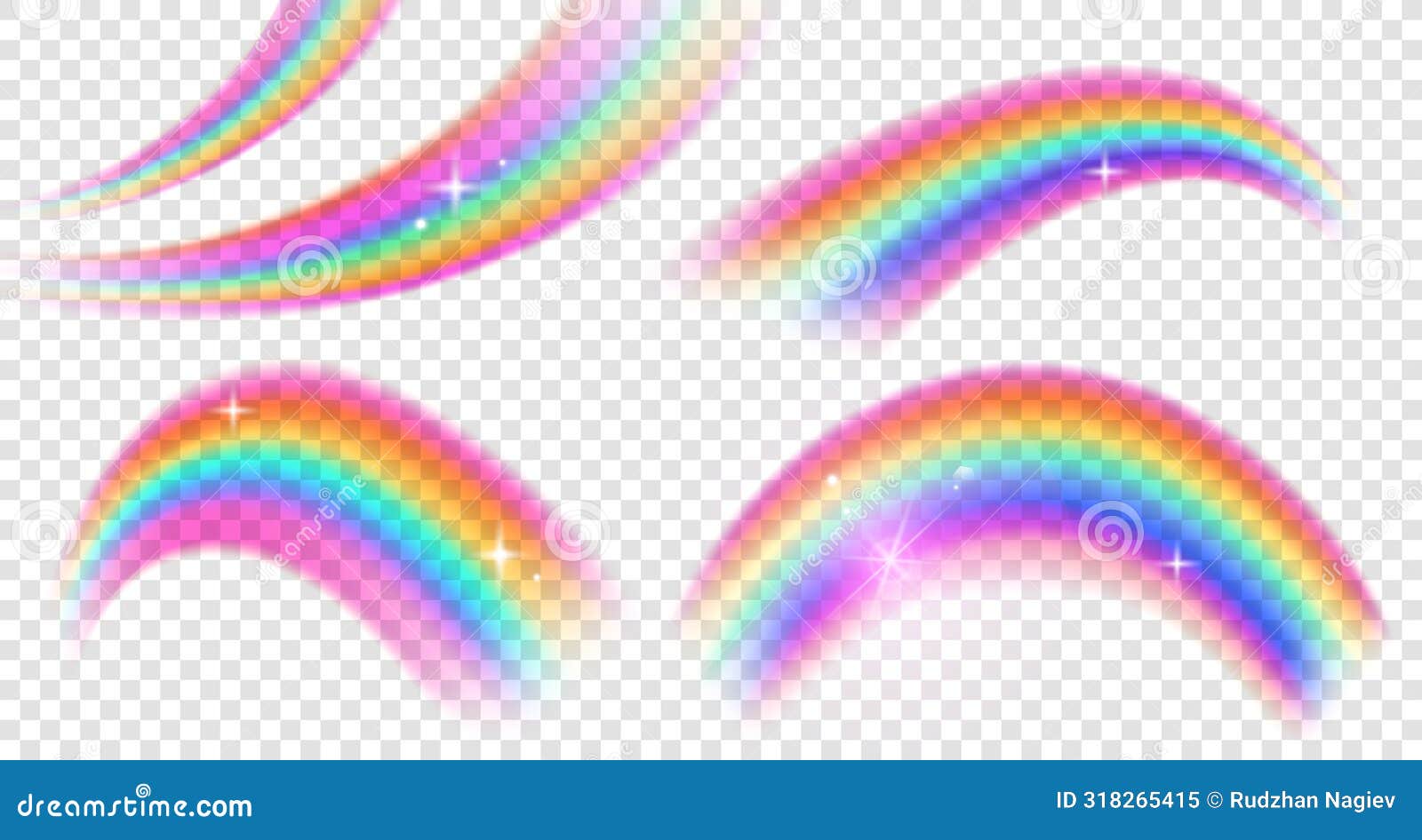 Translucent Rainbow Waves An Abstract Design Featuring Smooth Glass ...