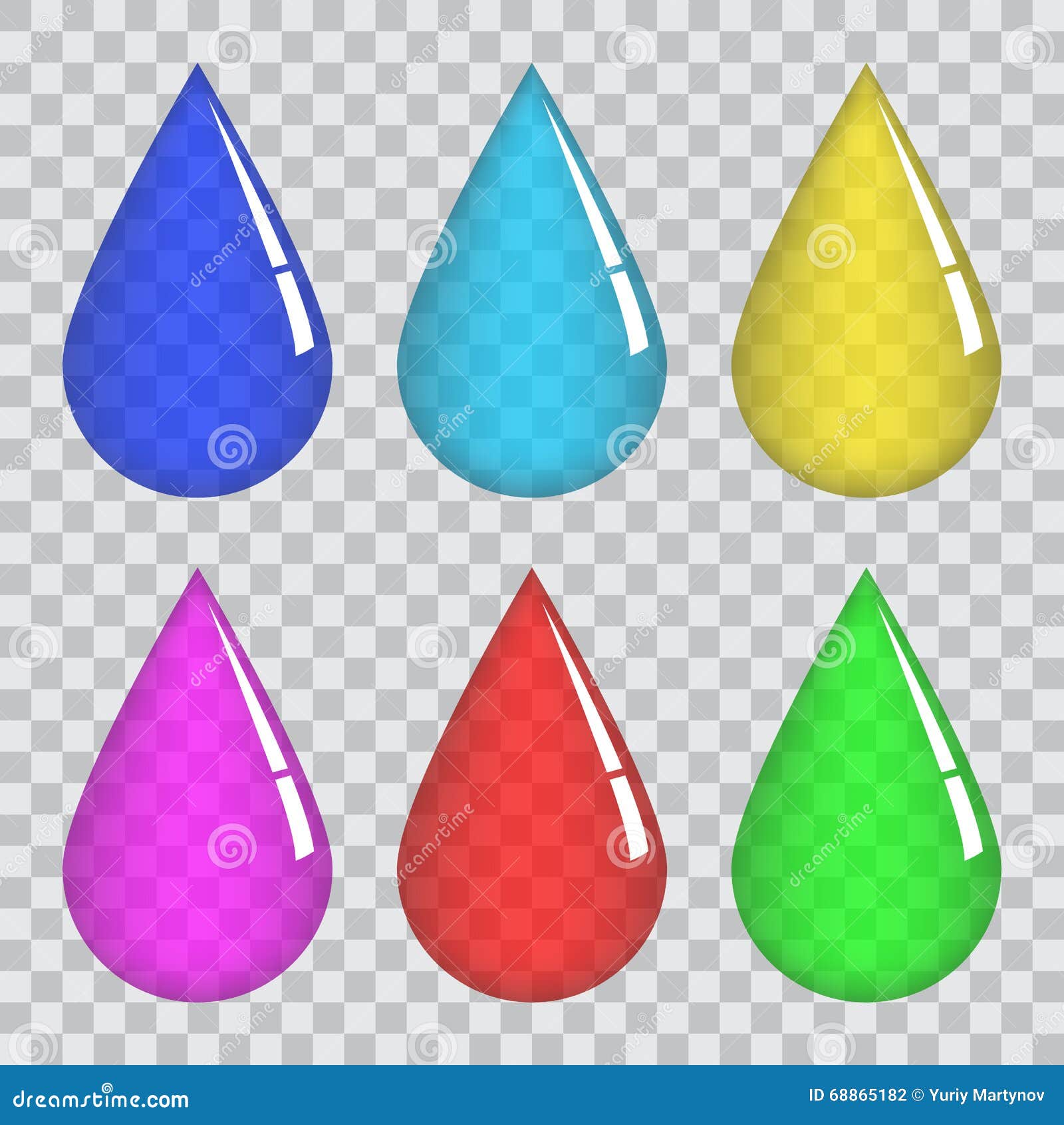Set of Transparent Colored Drops . Stock Vector - Illustration of tears ...