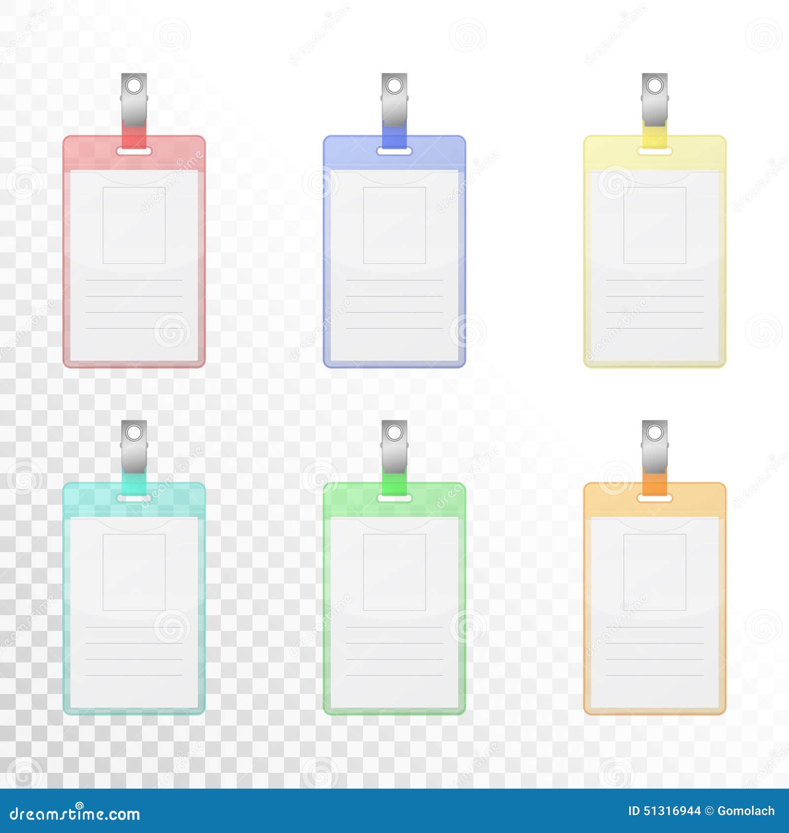Identification Cards Badges Samples Set Vector Illustration ...