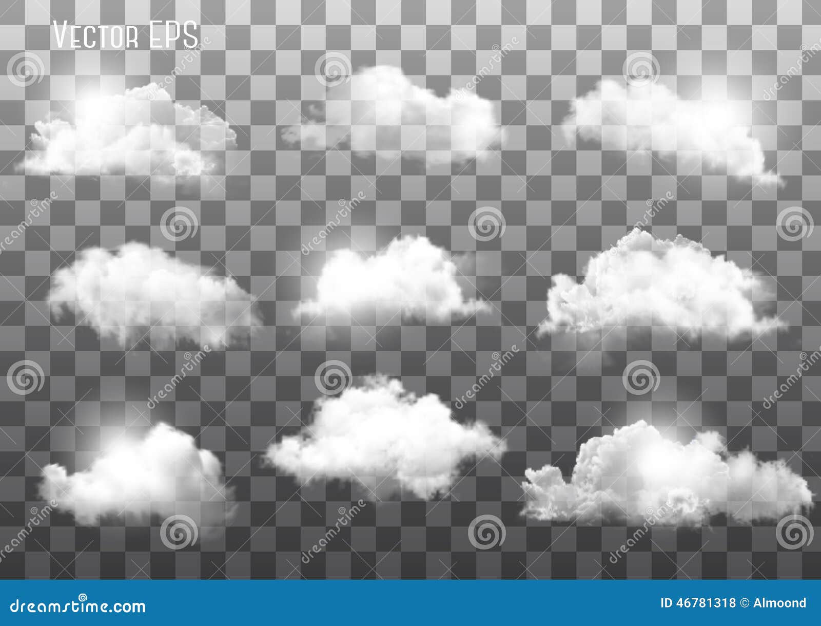 A Set Of Six Different Clouds In Various Stages Of Development, PNG ...