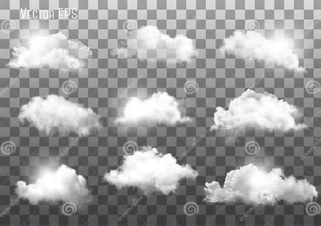 Set of Transparent Different Clouds. Stock Illustration - Illustration ...