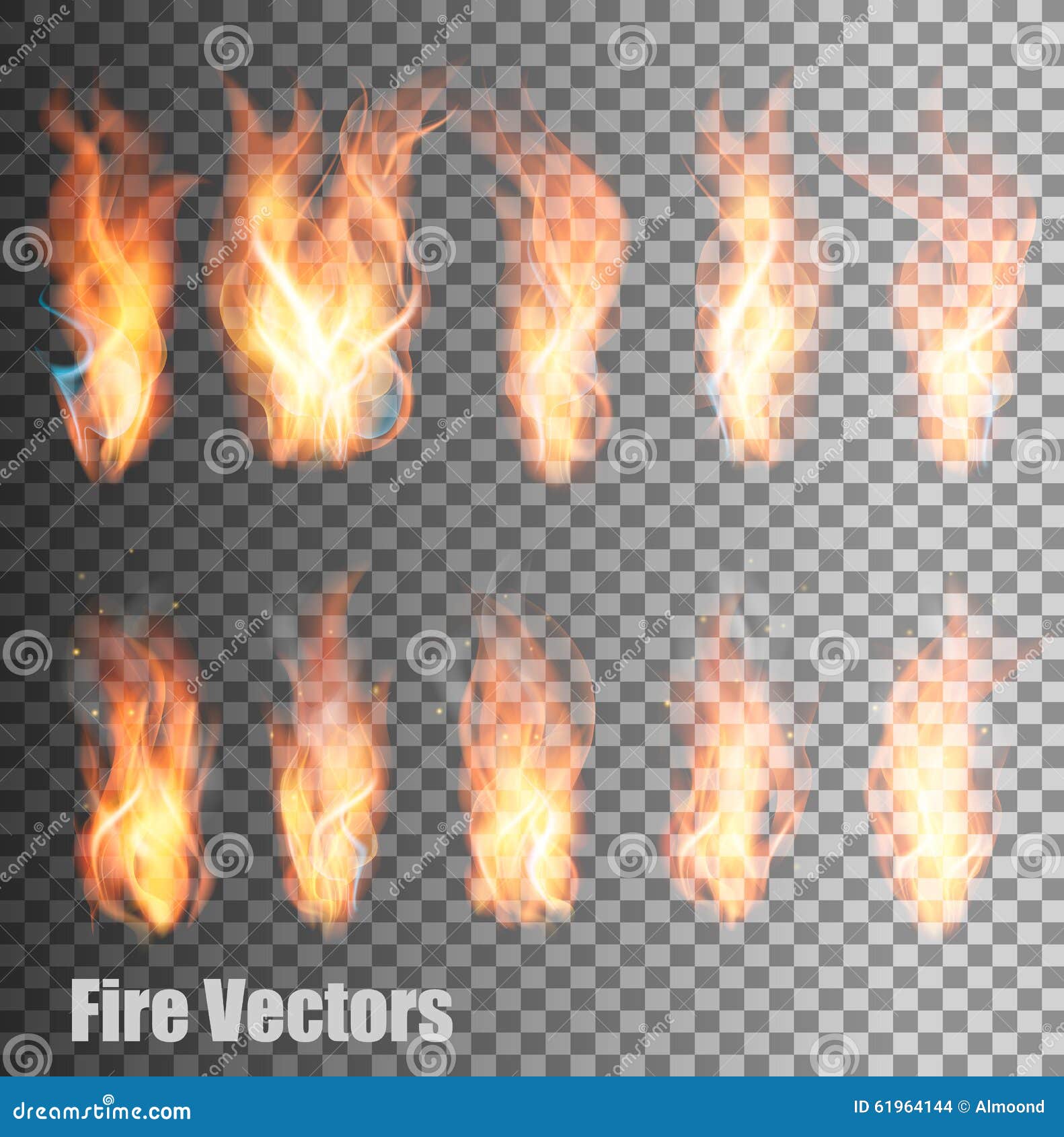 Set of Transparent Flame Vectors. Stock Vector - Illustration of ...