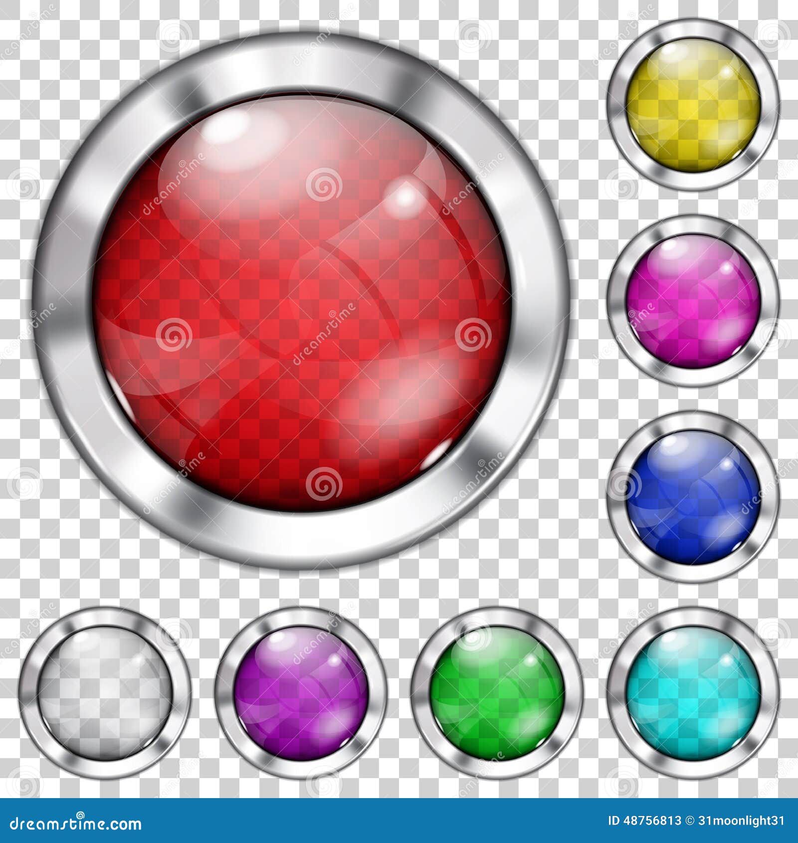 Set of Transparent Glass Buttons Stock Vector - Illustration of shape ...