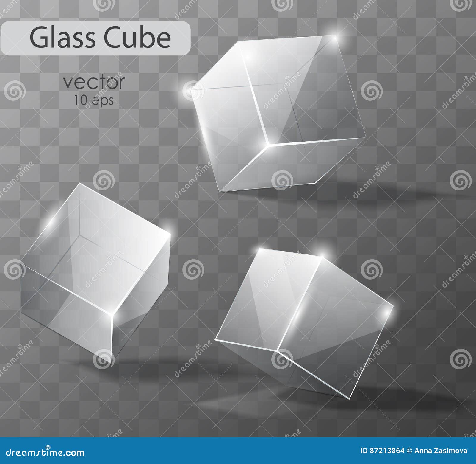Set on a Transparent Glass Cubes Stock Vector - Illustration of flare ...