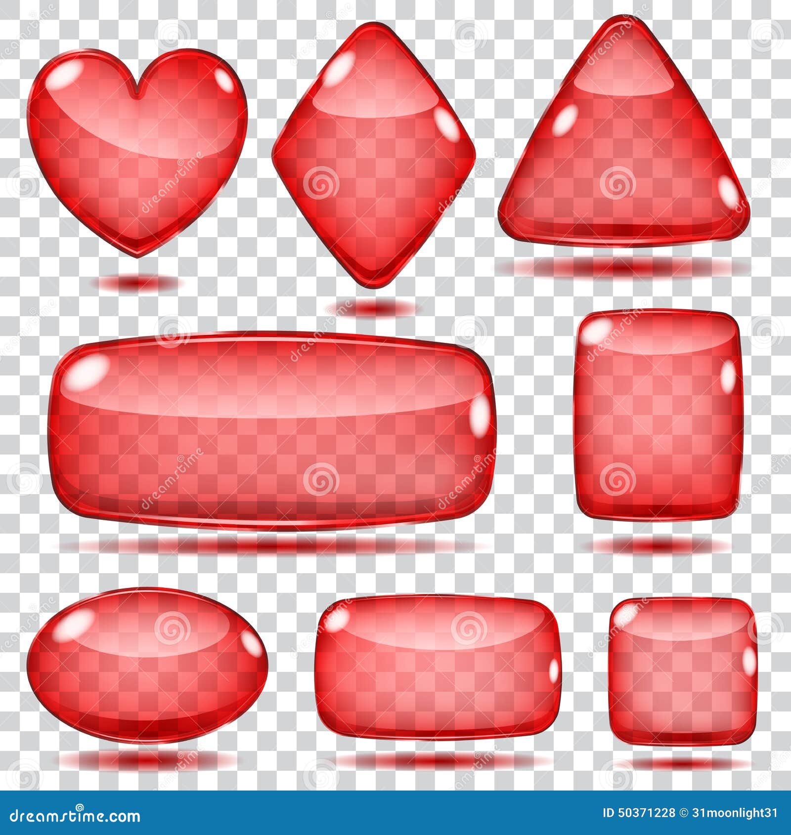 Set of Transparent Glass Shapes Stock Vector - Illustration of design ...