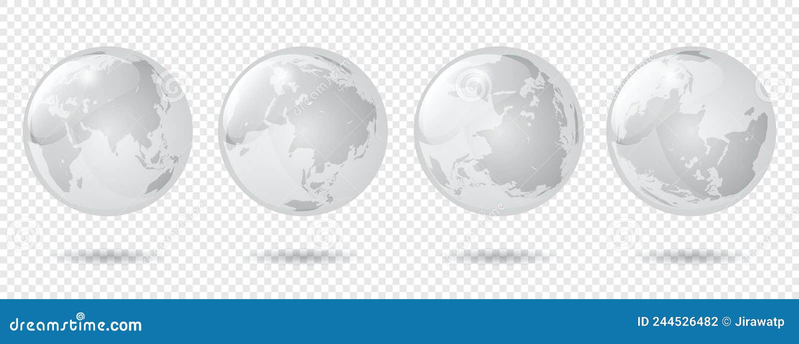 Set of Transparent Globes of Earth. Realistic World Map in Globe Shape ... Set of Transparent Globes of Earth. Realistic World Map in Globe Shape ...