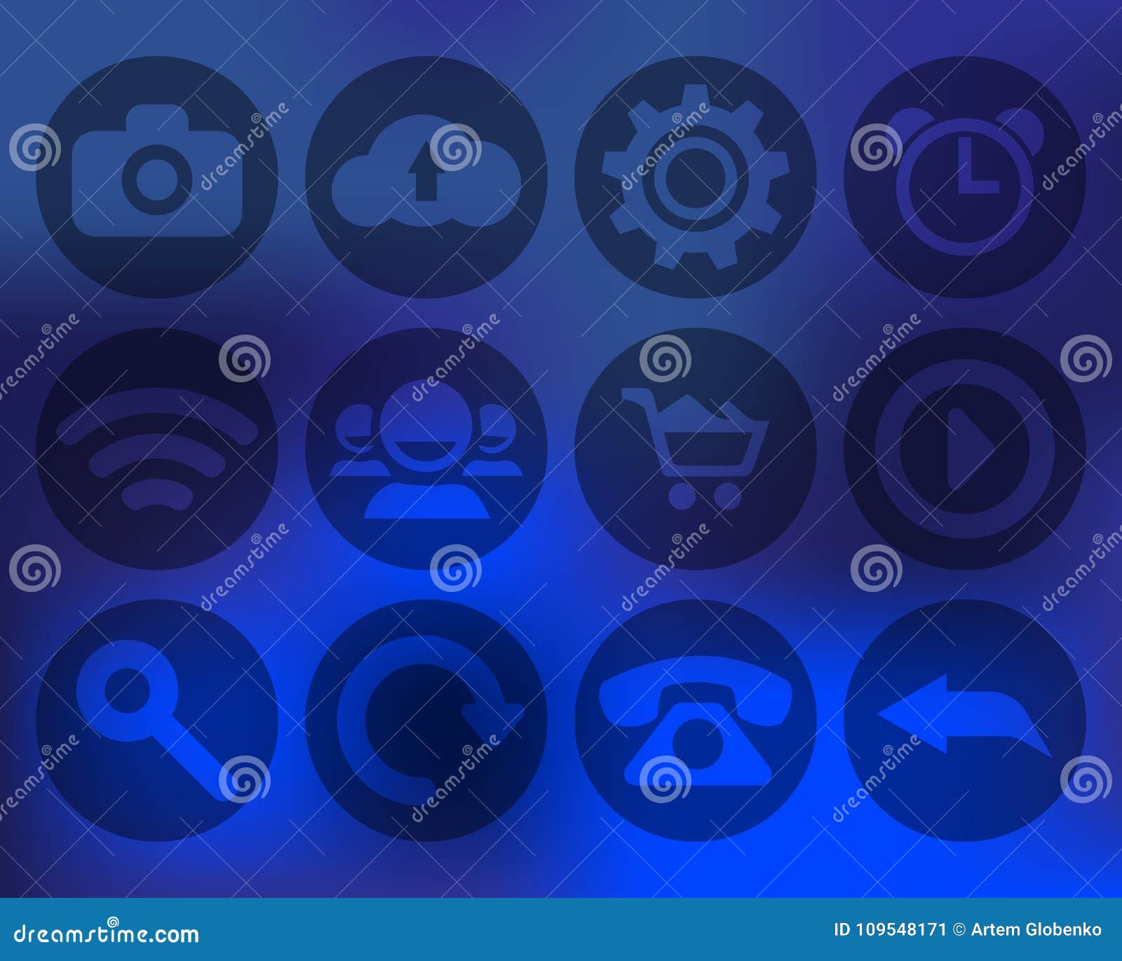 Set of Transparent Icons for Mobile Devices. Stock Vector ...