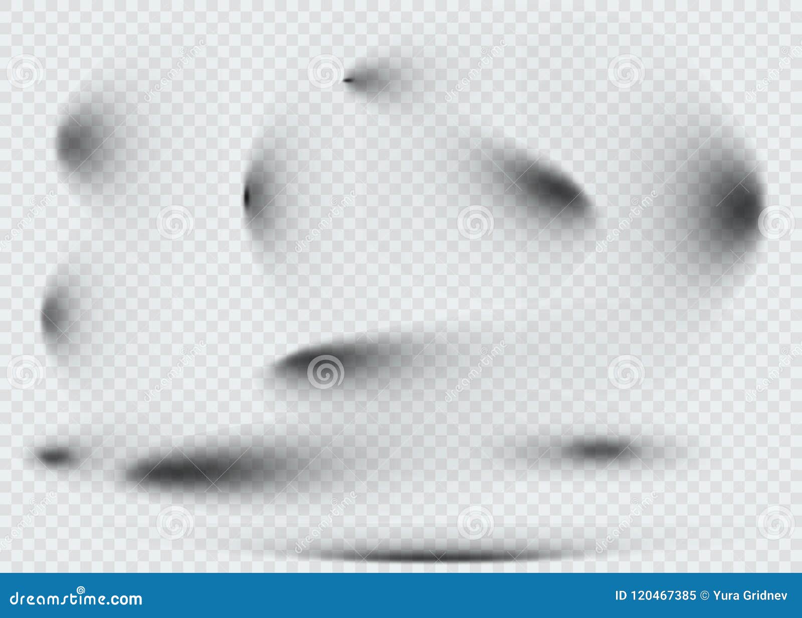 Set of Transparent Oval Shadow with Soft Edges Isolated. Vector ...
