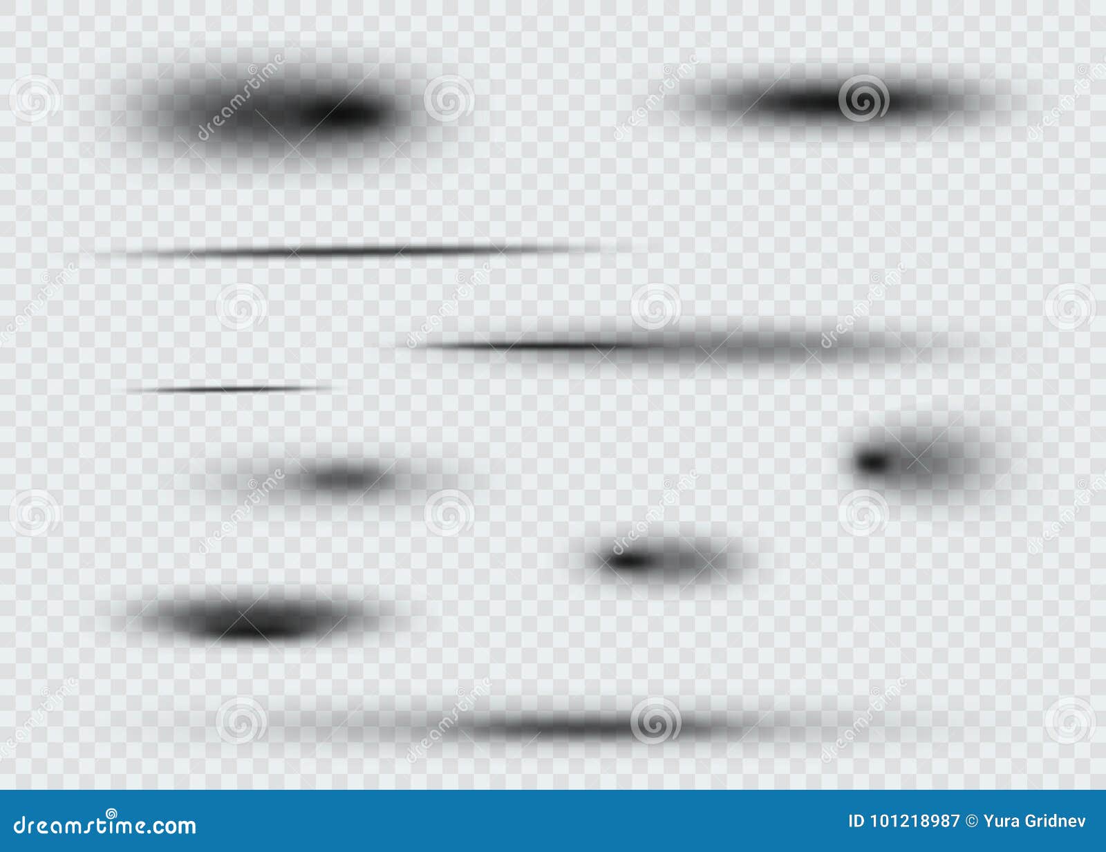 Set of Transparent Oval Shadow with Soft Edges . Vector Illustration ...