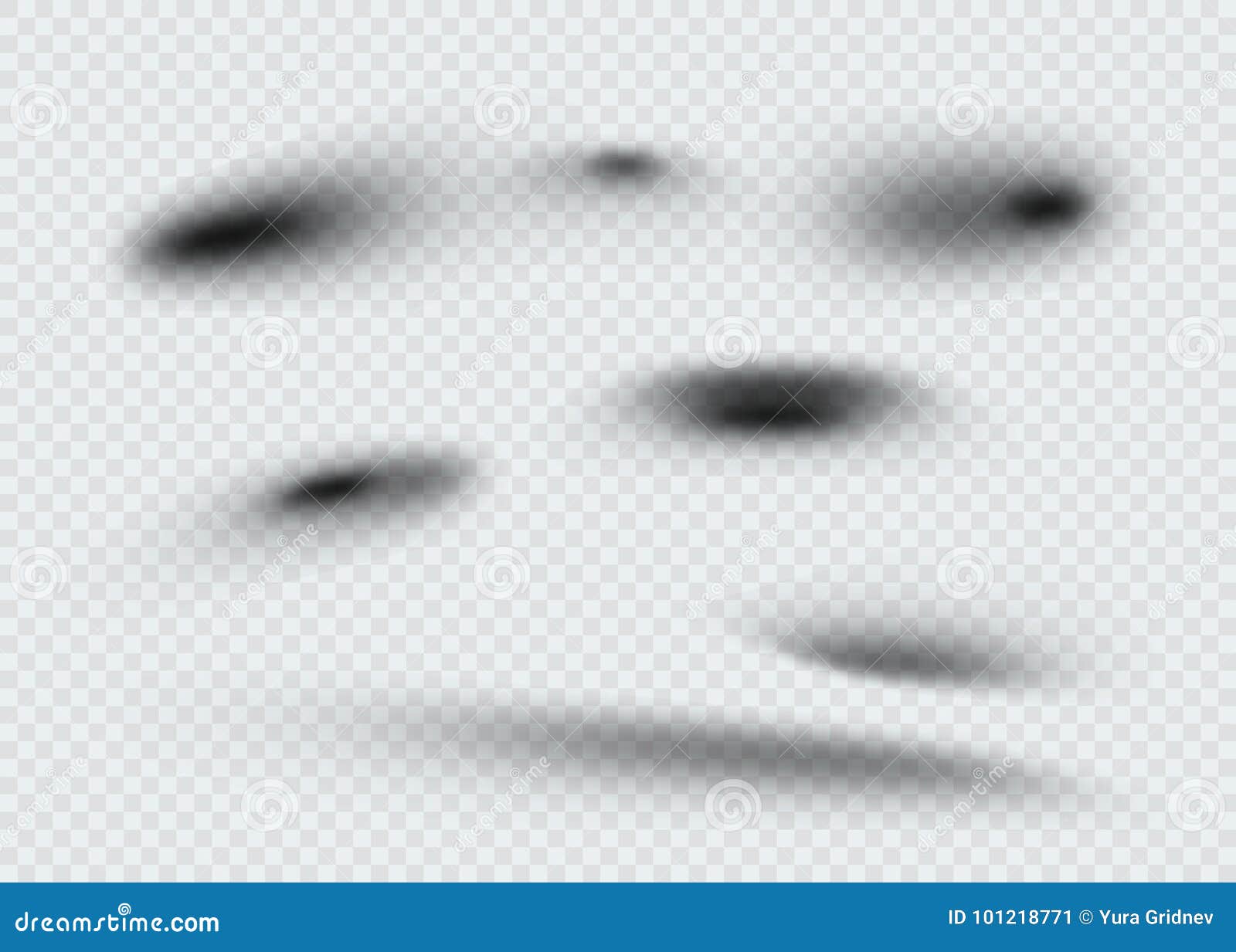 Set of Transparent Oval Shadow with Soft Edges . Vector Illustration ...