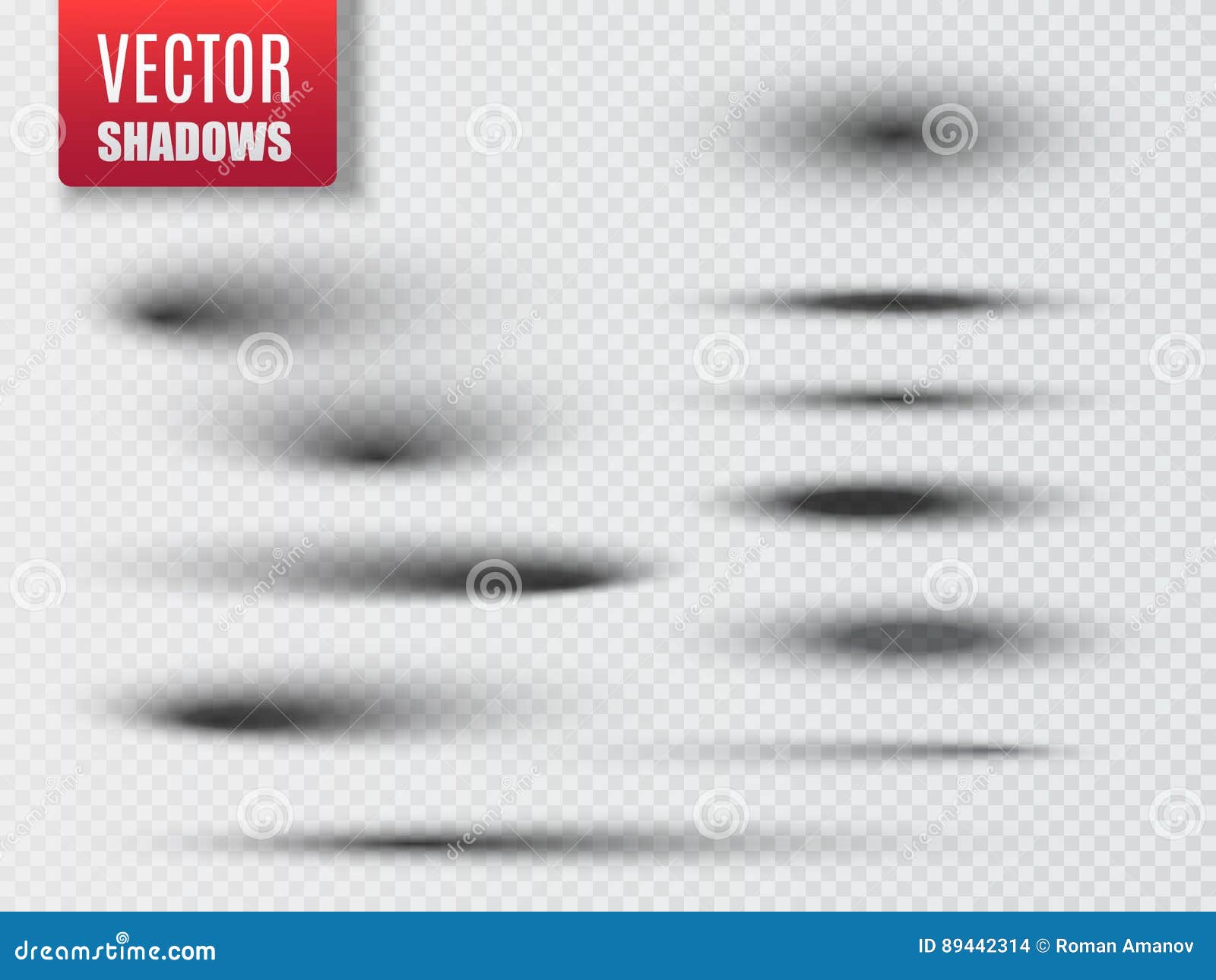 Set of Transparent Oval Shadow with Soft Edges . Vector Stock Vector ...