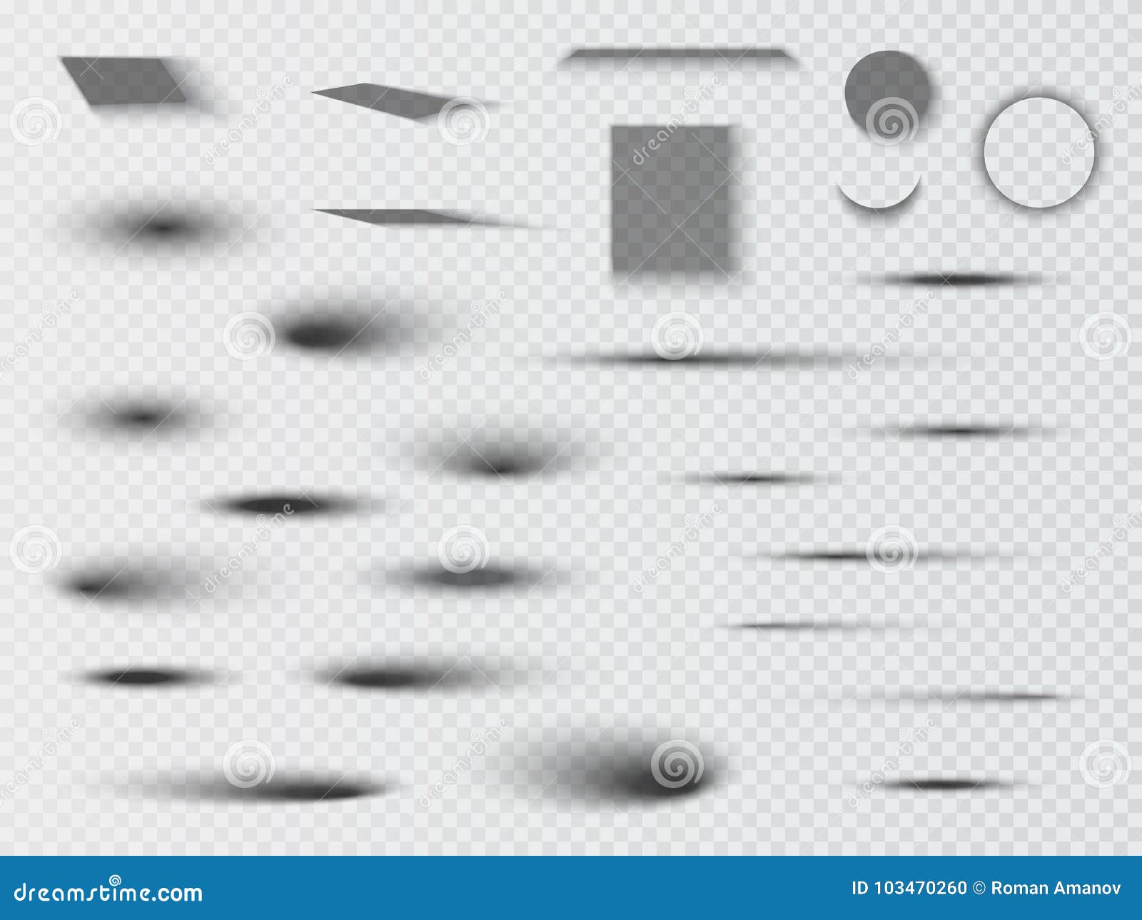 Set of Transparent Oval Shadow with Soft Edges . Vector Stock Vector ...