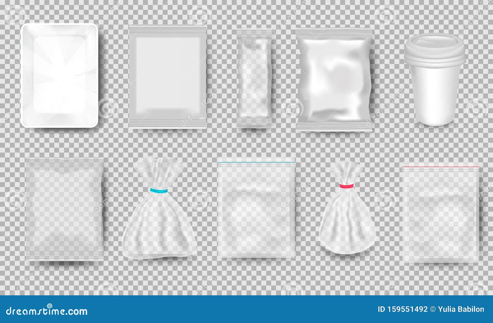 Set of Transparent Plastic Packaging. Stock Illustration - Illustration ...