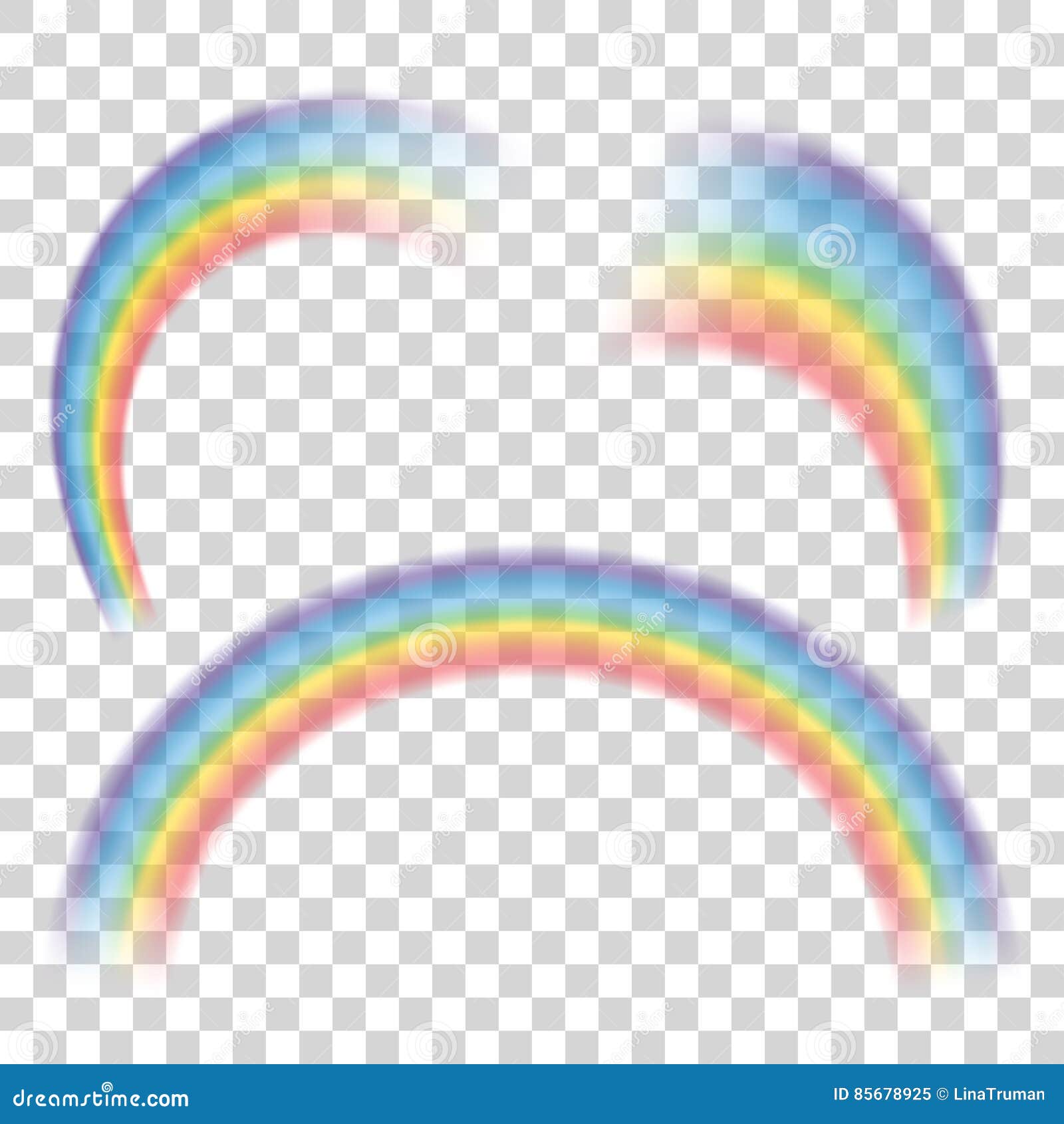 Set of Transparent Rainbows. Vector Illustration. Stock Vector ...
