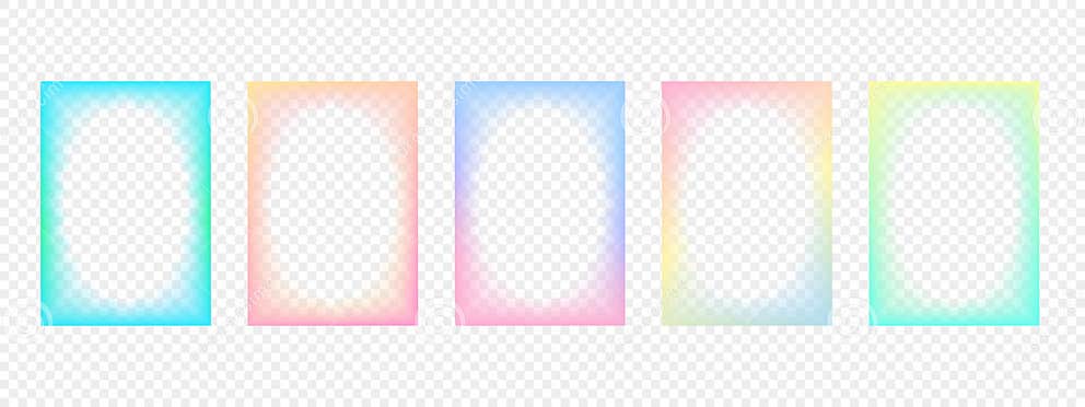 Set of Transparent Rectangular Gradient Frames with Wavy Oval Inner ...