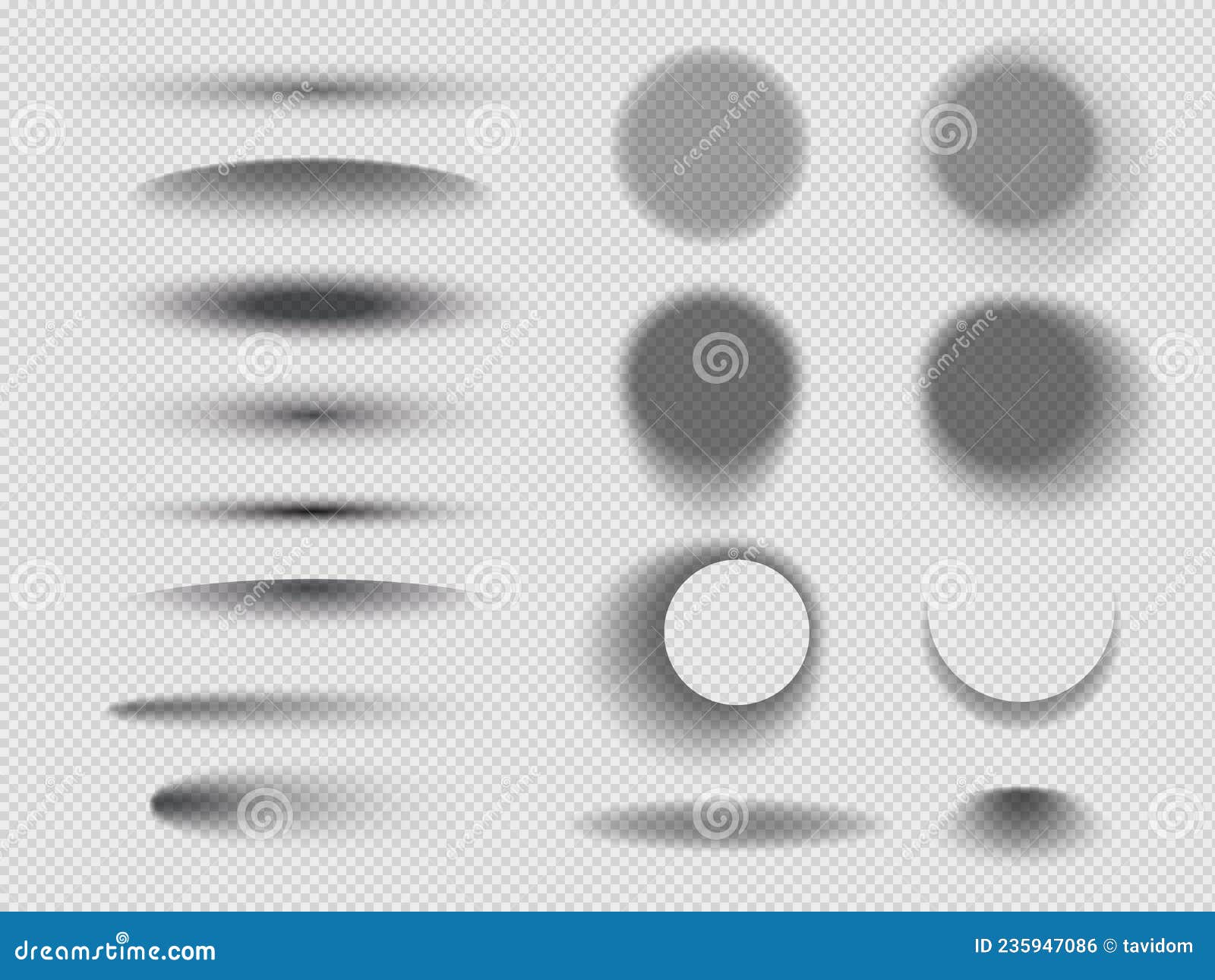 Set of Transparent Shadow. Realistic Shadow Effect Isolated on ...