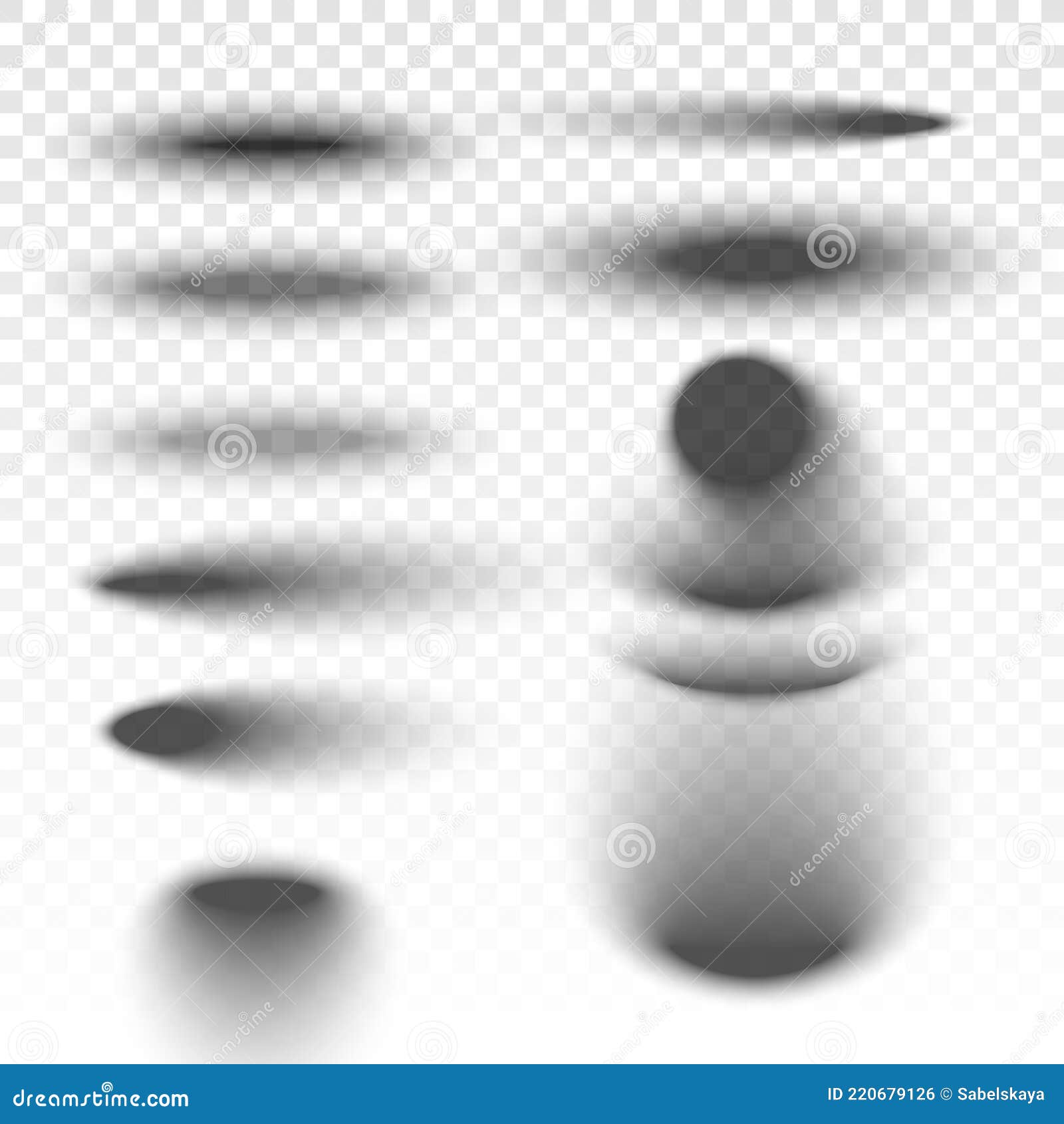 A Set of Transparent Shadow Round and Oval Shape with Soft and Hard ...