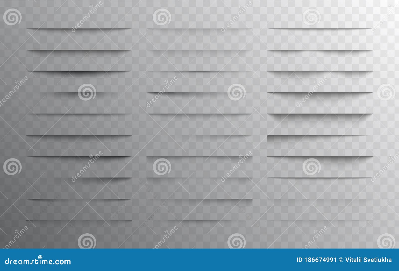 Set of Transparent Shadow with Soft Edges. Realistic Shadow Effect ...