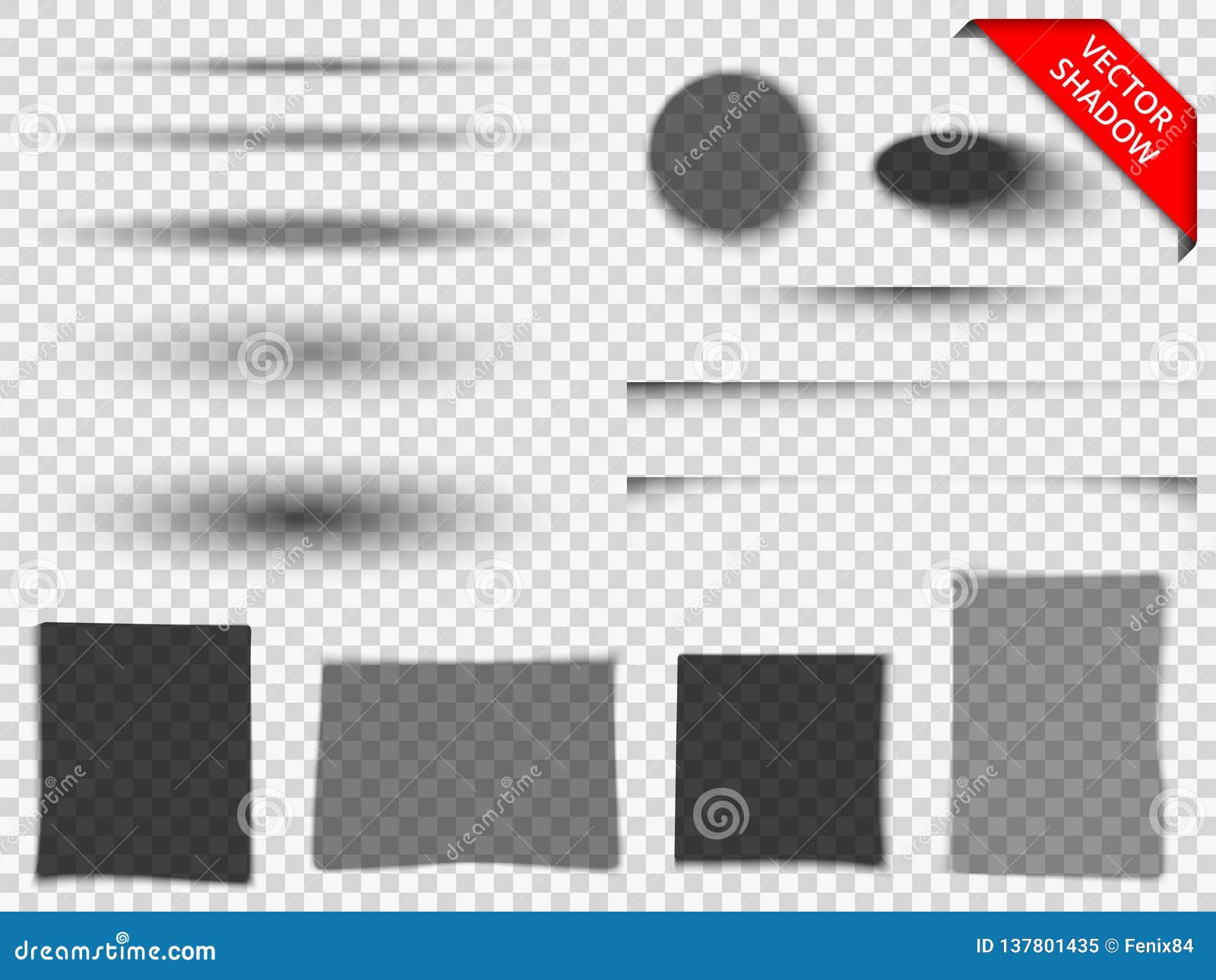 Transparent Realistic Shadow Effect Set. Rund and Square Shadow Effects ...