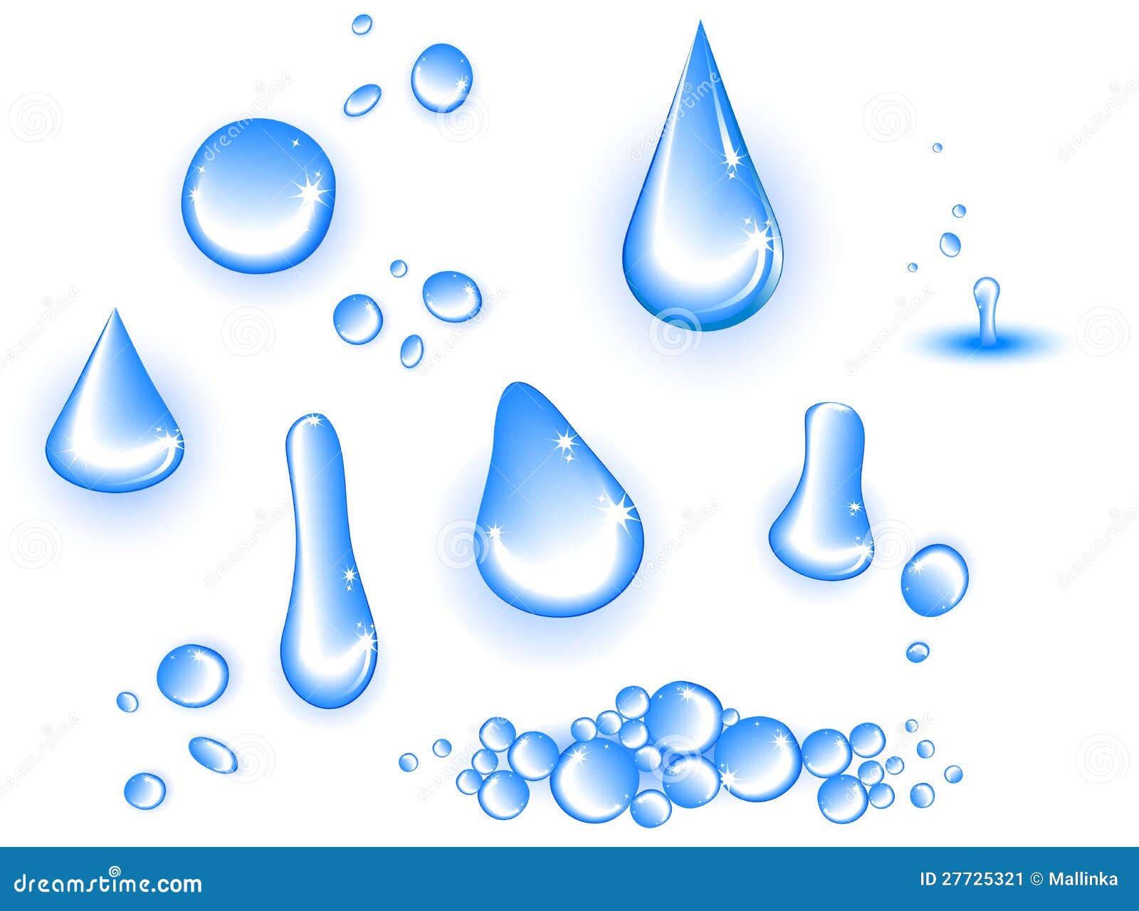 Set of Transparent Water Drop and Elements Stock Vector - Illustration ...
