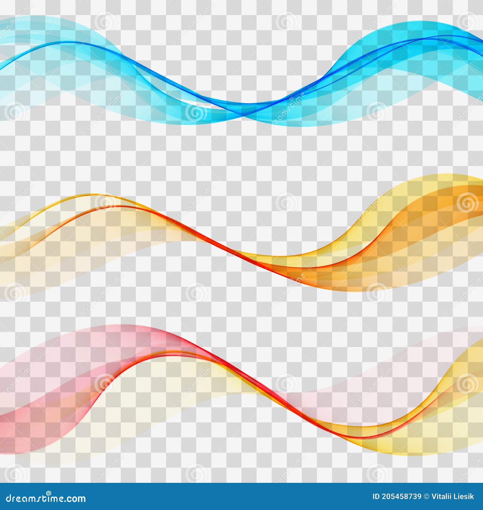 A Set of Transparent Waves.Abstract Colour Background Waves. Stock ...