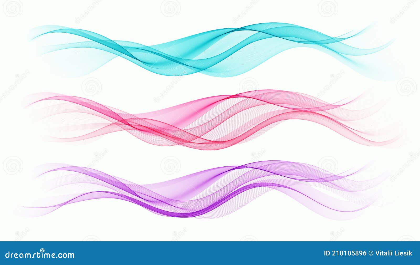 Set of Transparent Waves. Abstract Colour Background Waves Stock Vector ...