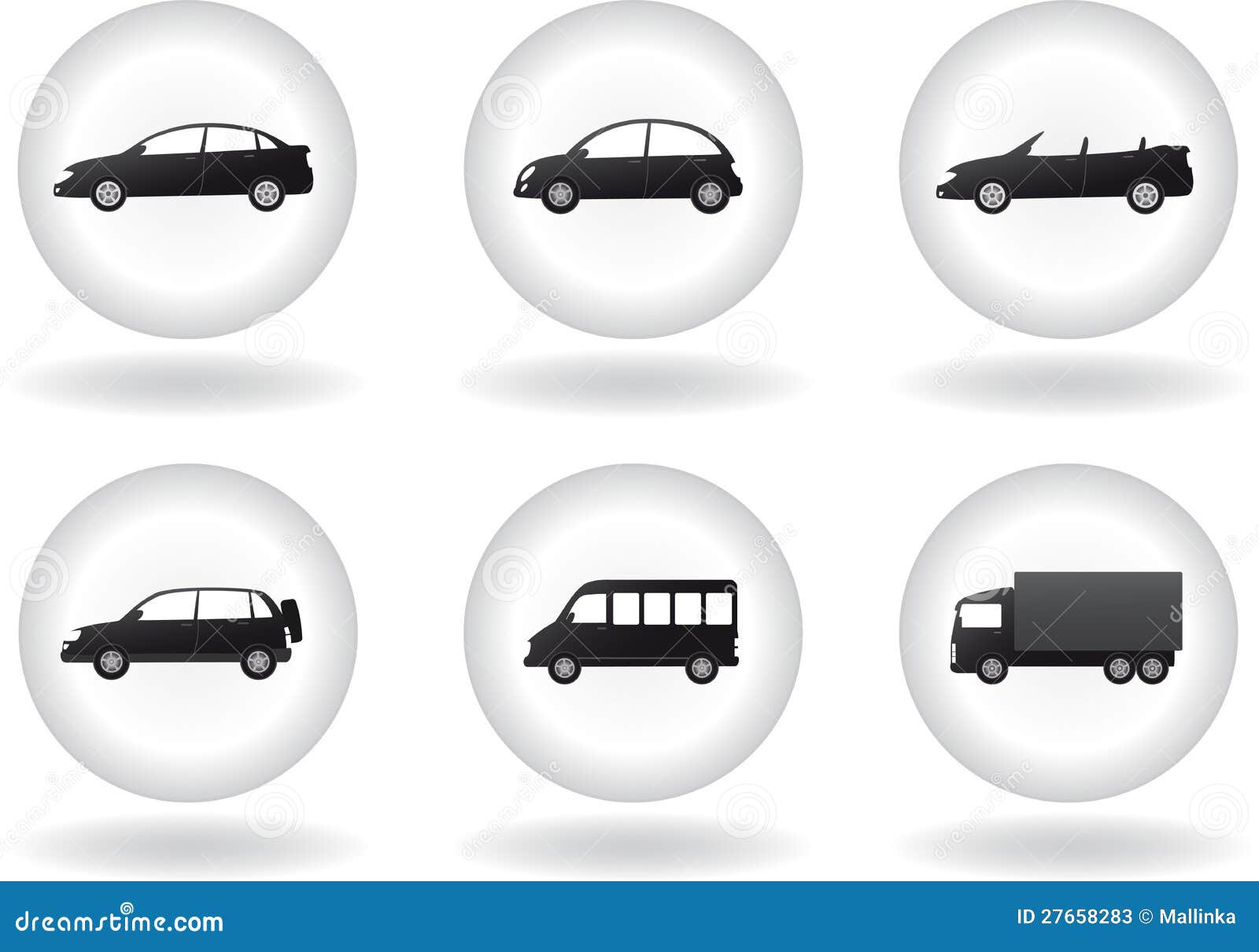 Set of Transport Button with Car Sign Stock Vector - Illustration of ...
