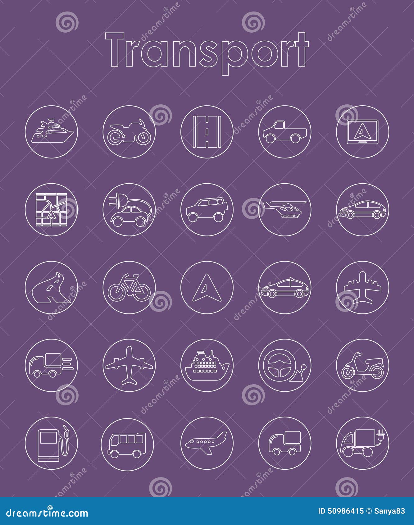 Set of Transport Simple Icons Stock Vector - Illustration of freeway ...