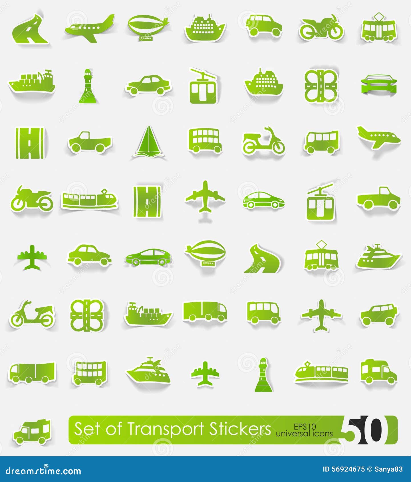 Set of transport stickers stock vector. Illustration of group - 56924675