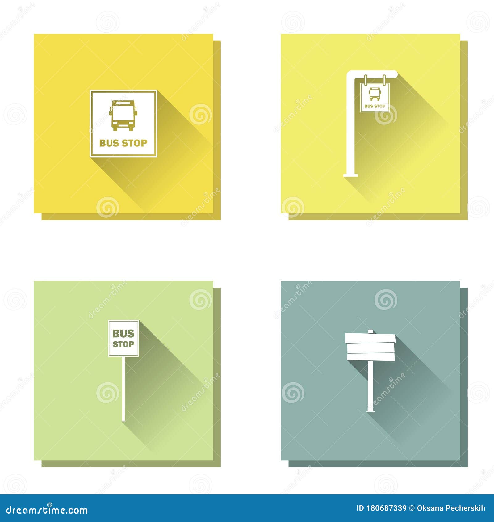Set of Transport Stop Vector Icon. Layers Grouped for Easy Editing ...