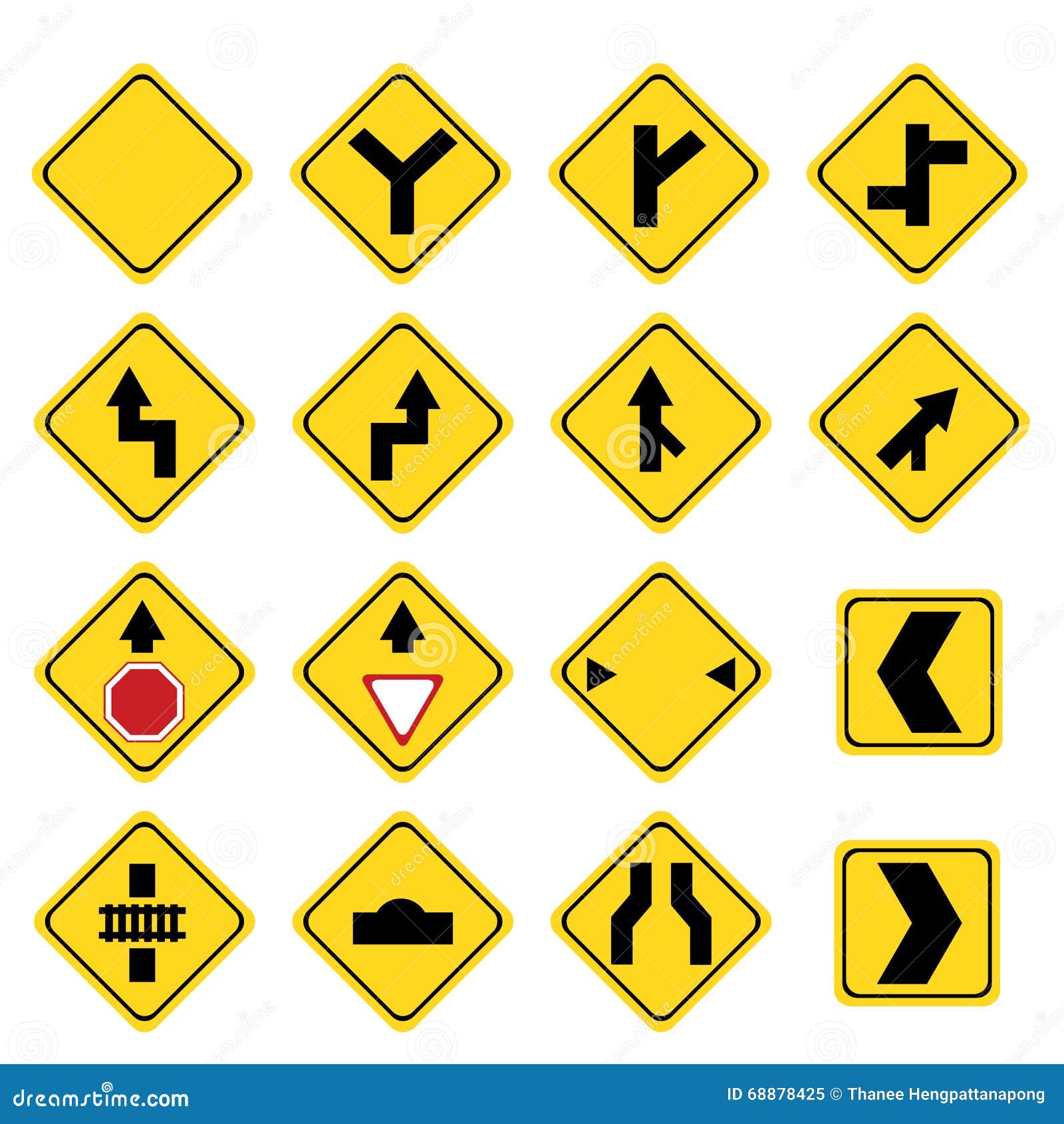 Set of transportation sign stock vector. Illustration of blank - 68878425