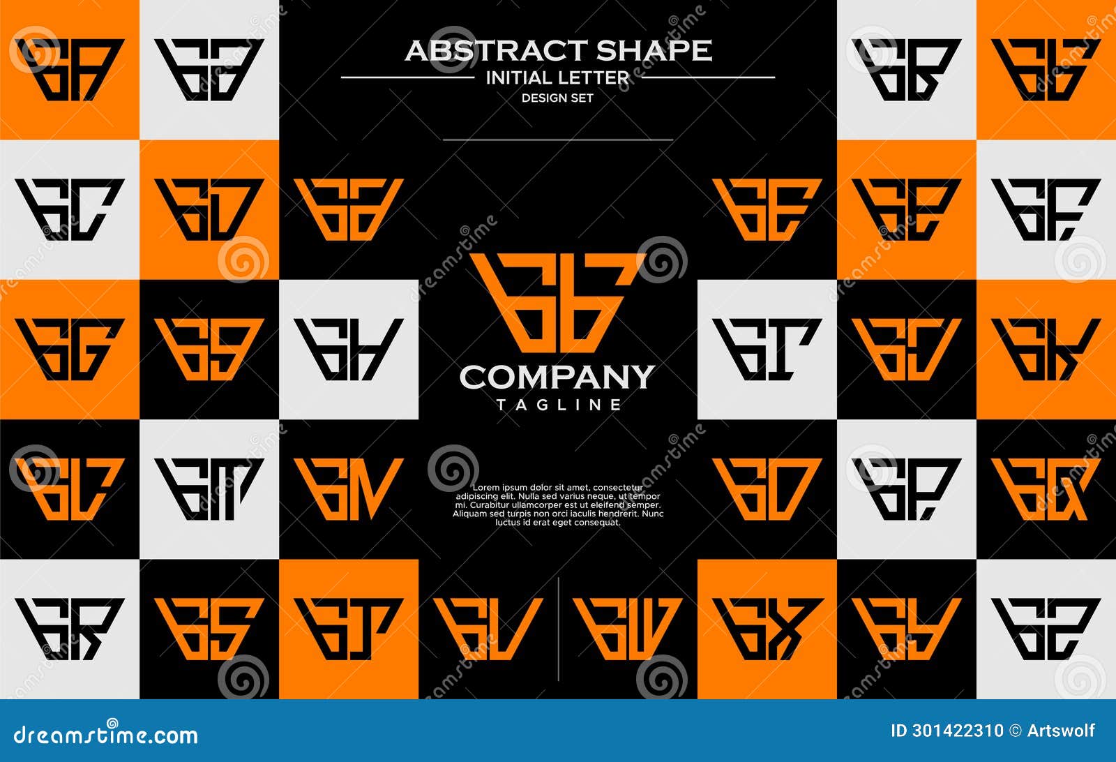 Set of Trapezoid Shape Lowercase Letter B BB Logo Design Stock Vector ...