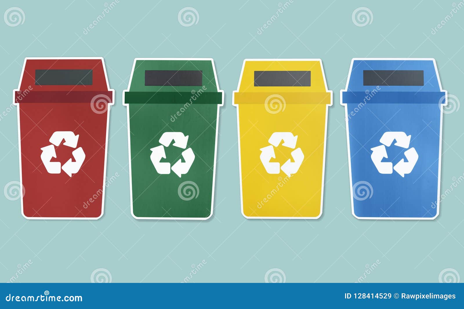 Set Of Trash Bins And Bins, Recycling And Collection Of Garbage ... Set Of Trash Bins And Bins, Recycling And Collection Of Garbage ...