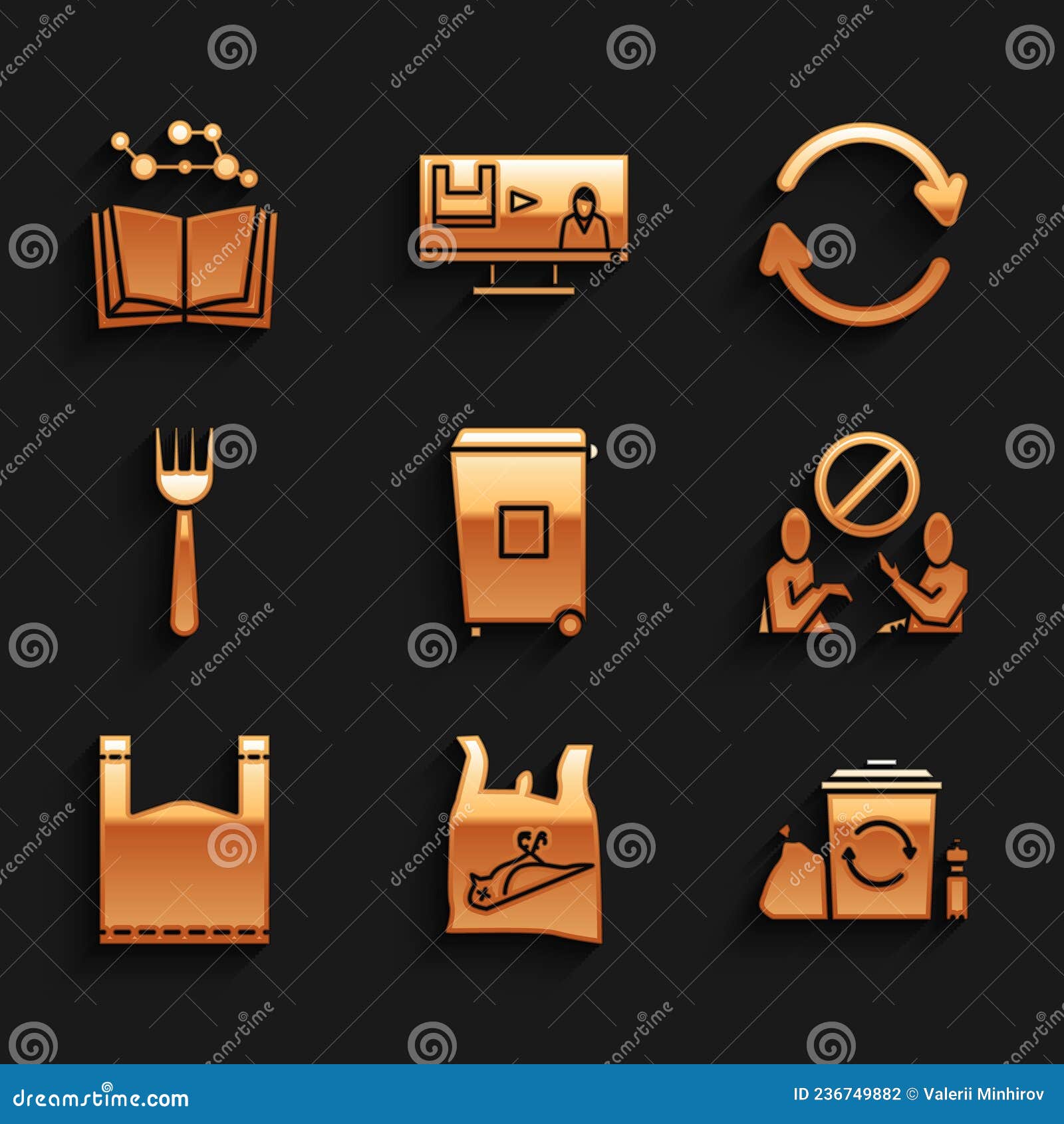 Set Trash Can, Dead Bird, Plastic, Recycle Bin with Recycle, Stop ...