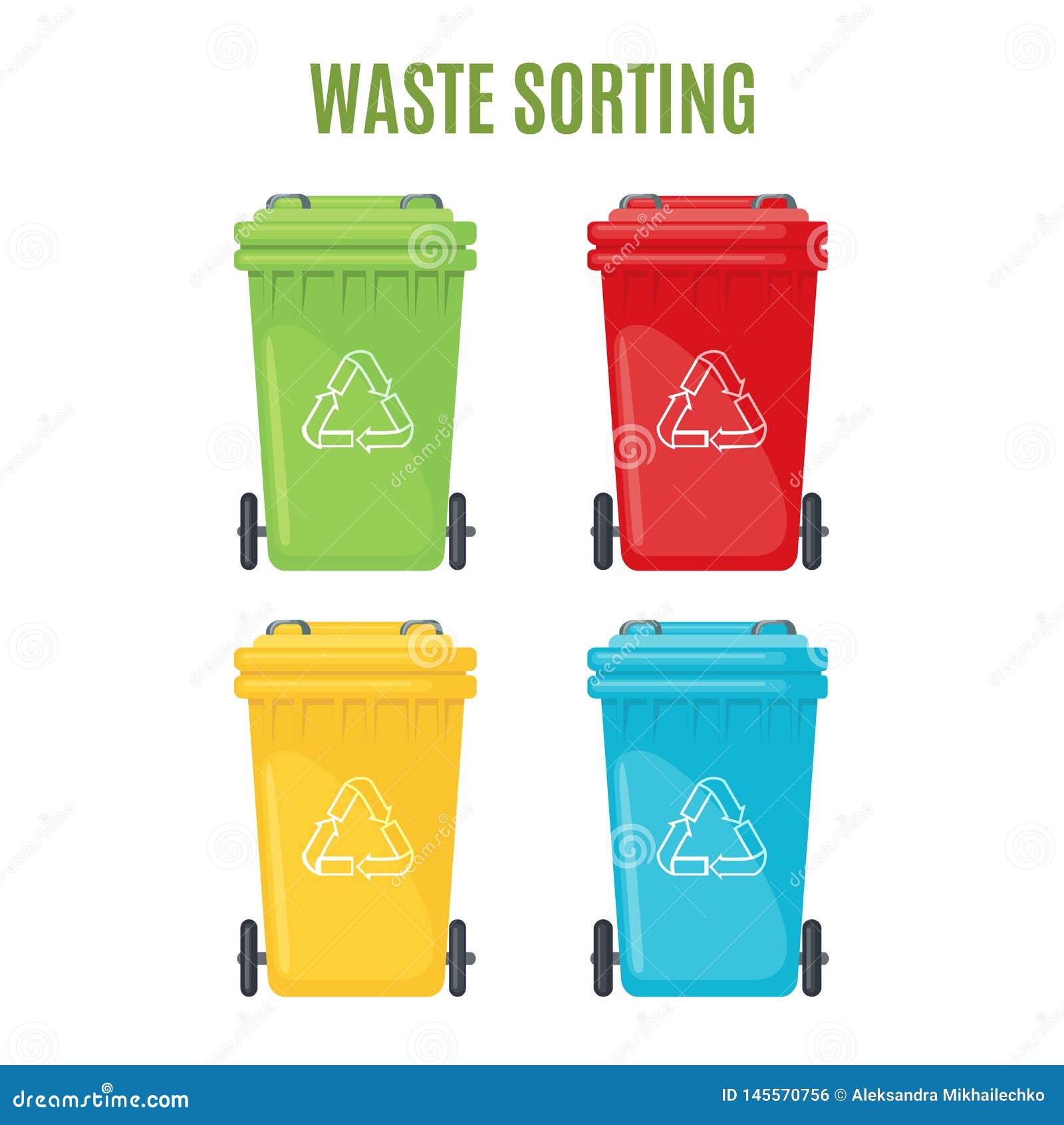 Separate Garbage Collection.Different Trash Bins For Each Type Of ...