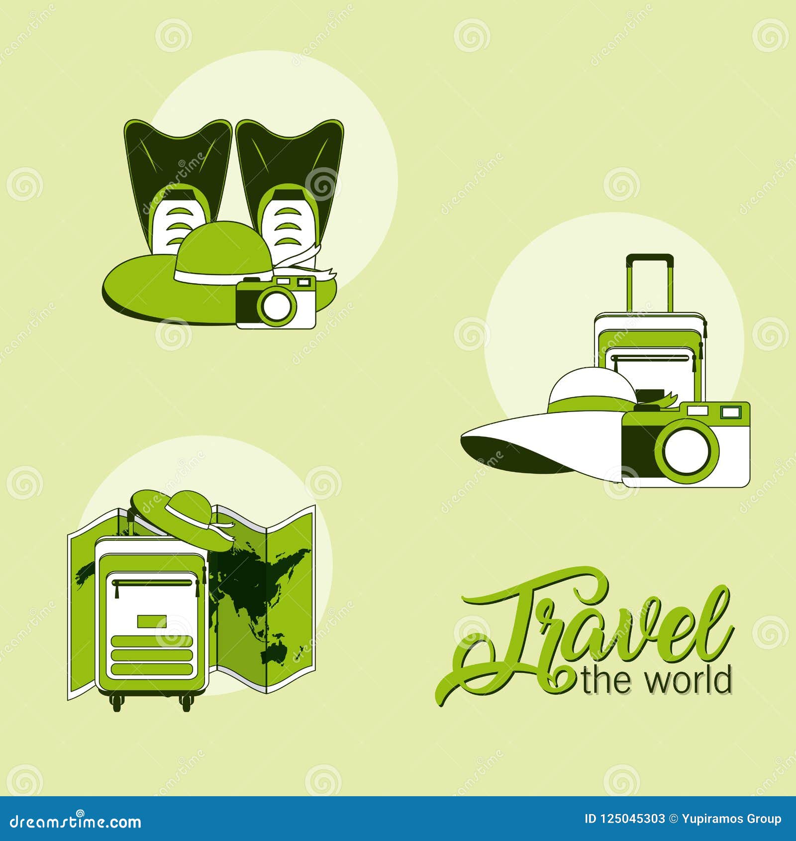 Set of travel elements stock vector. Illustration of liberty - 125045303