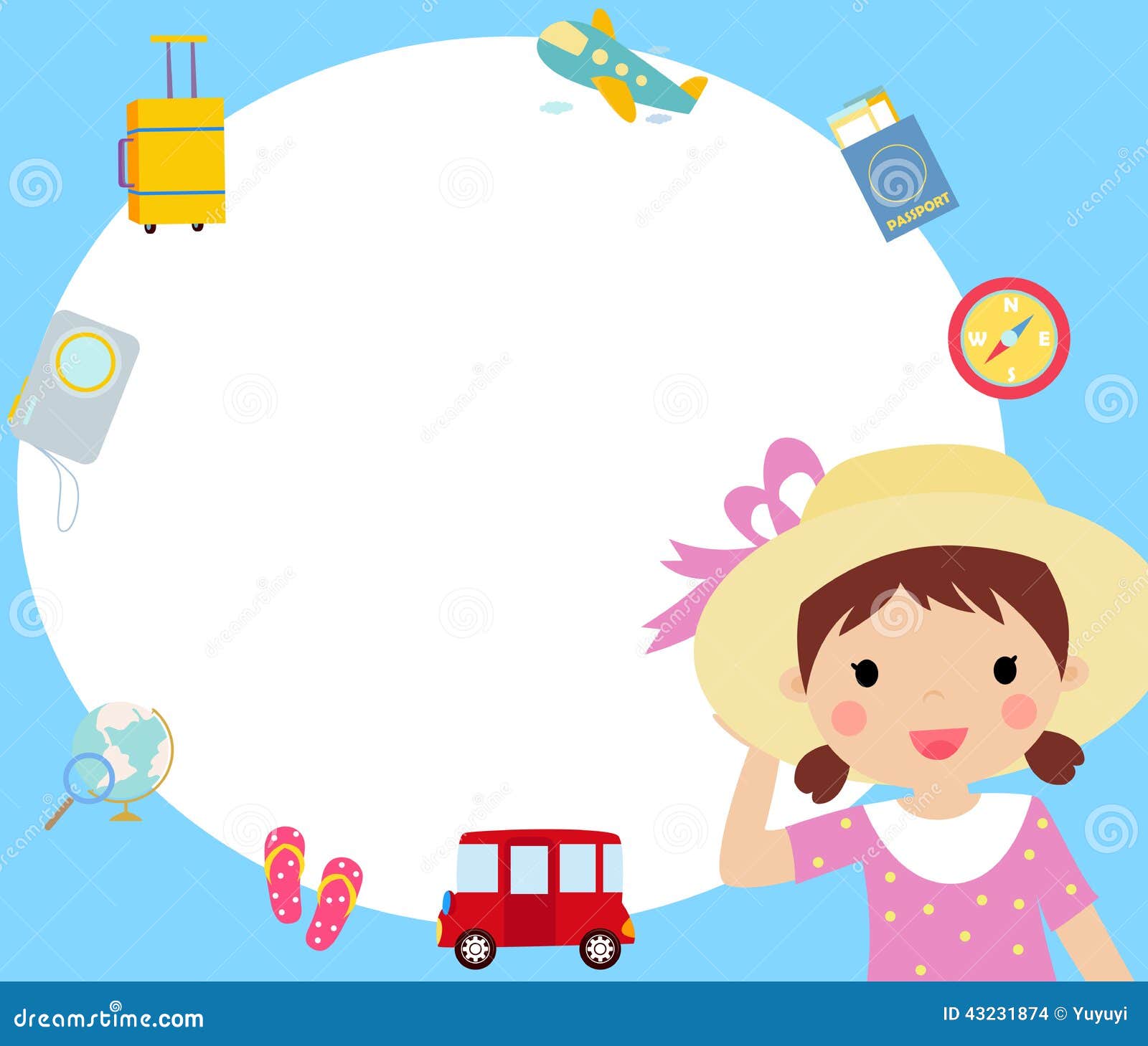 Set of travel frame stock vector. Illustration of frame - 43231874