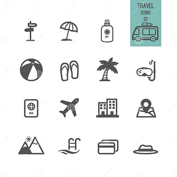 Set of travel icon. stock vector. Illustration of site - 53000153