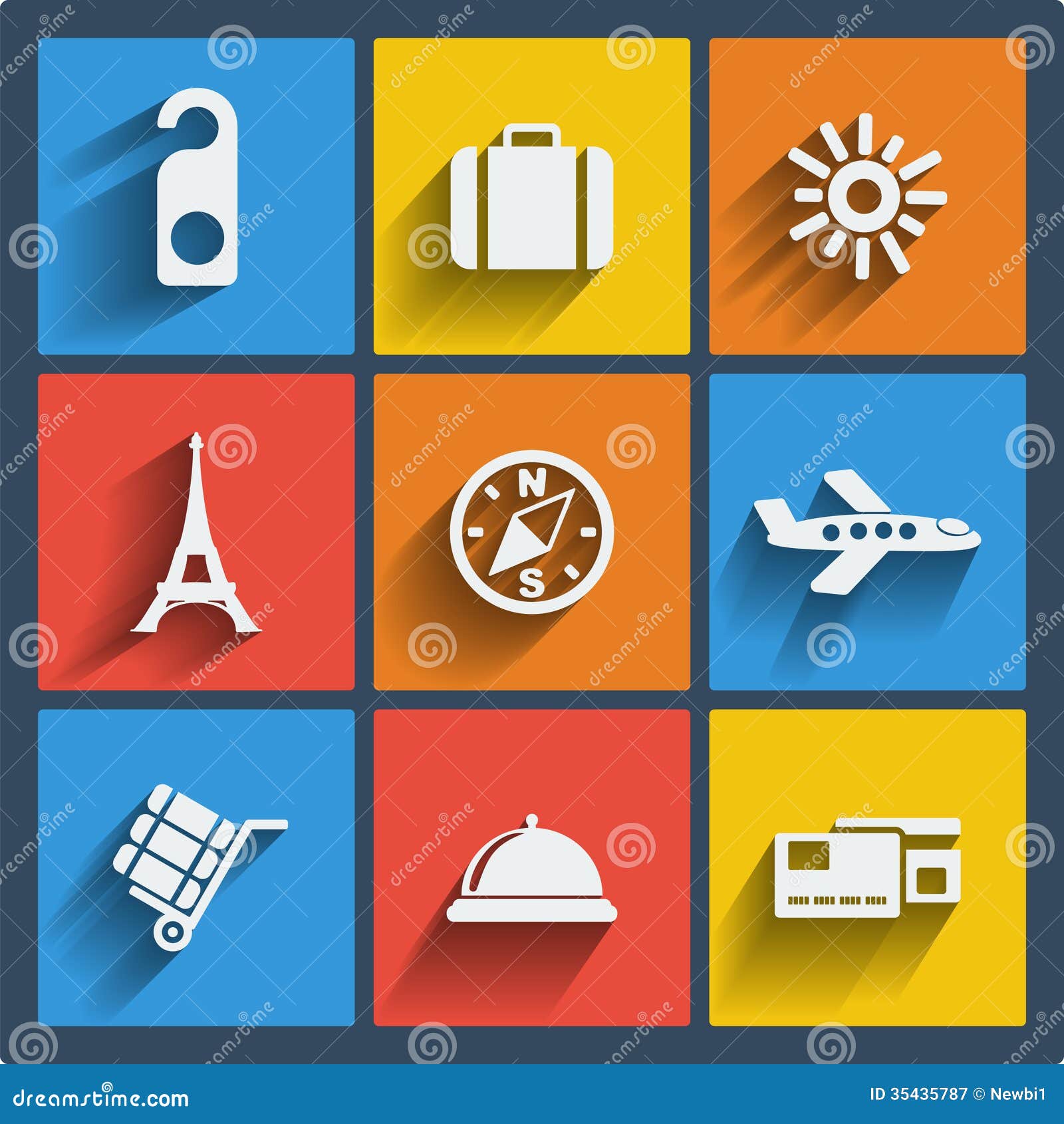 Set of 9 Travel Web and Mobile Icons. Vector. Stock Vector ...