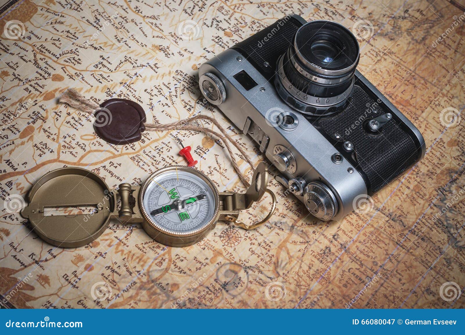 Set the Traveler on the Old Map Stock Image - Image of preservation ...