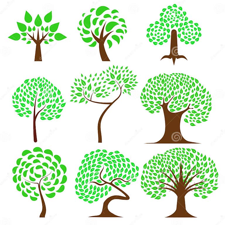 Set of Tree Design ,natural Vector Illustration Stock Vector ...