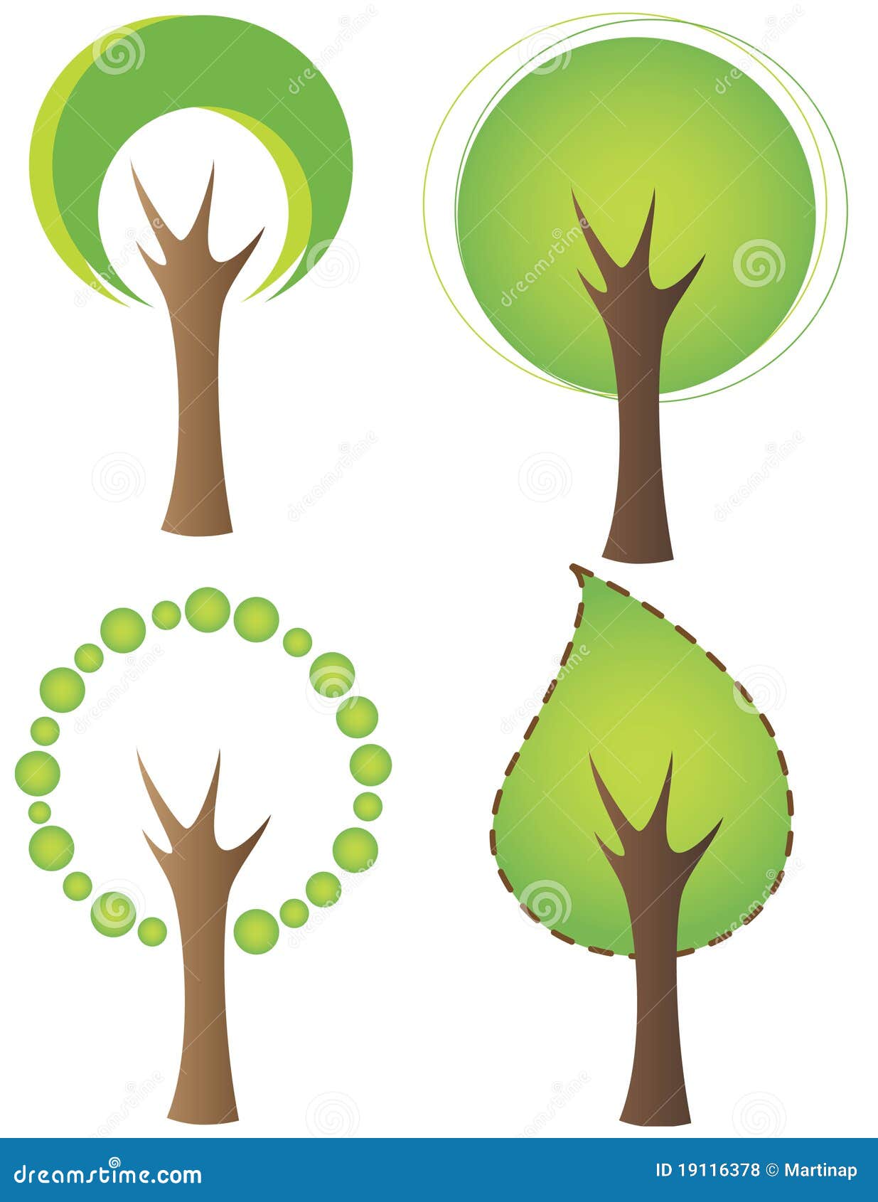 Set of tree icons stock vector. Illustration of isolated - 19116378