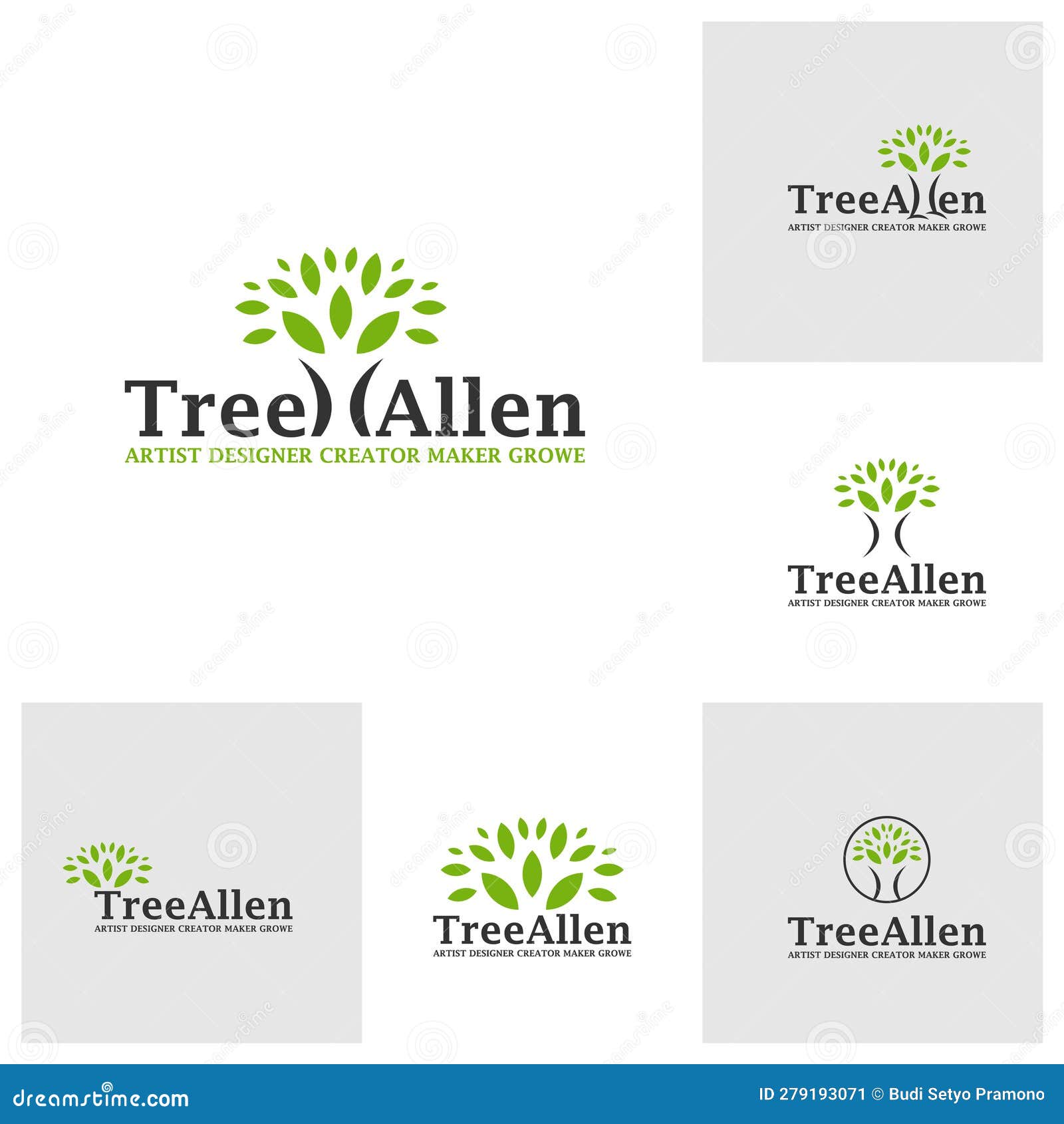 Set of Tree Logo Template, Creative Nature Logo Design Vector, Tree ...