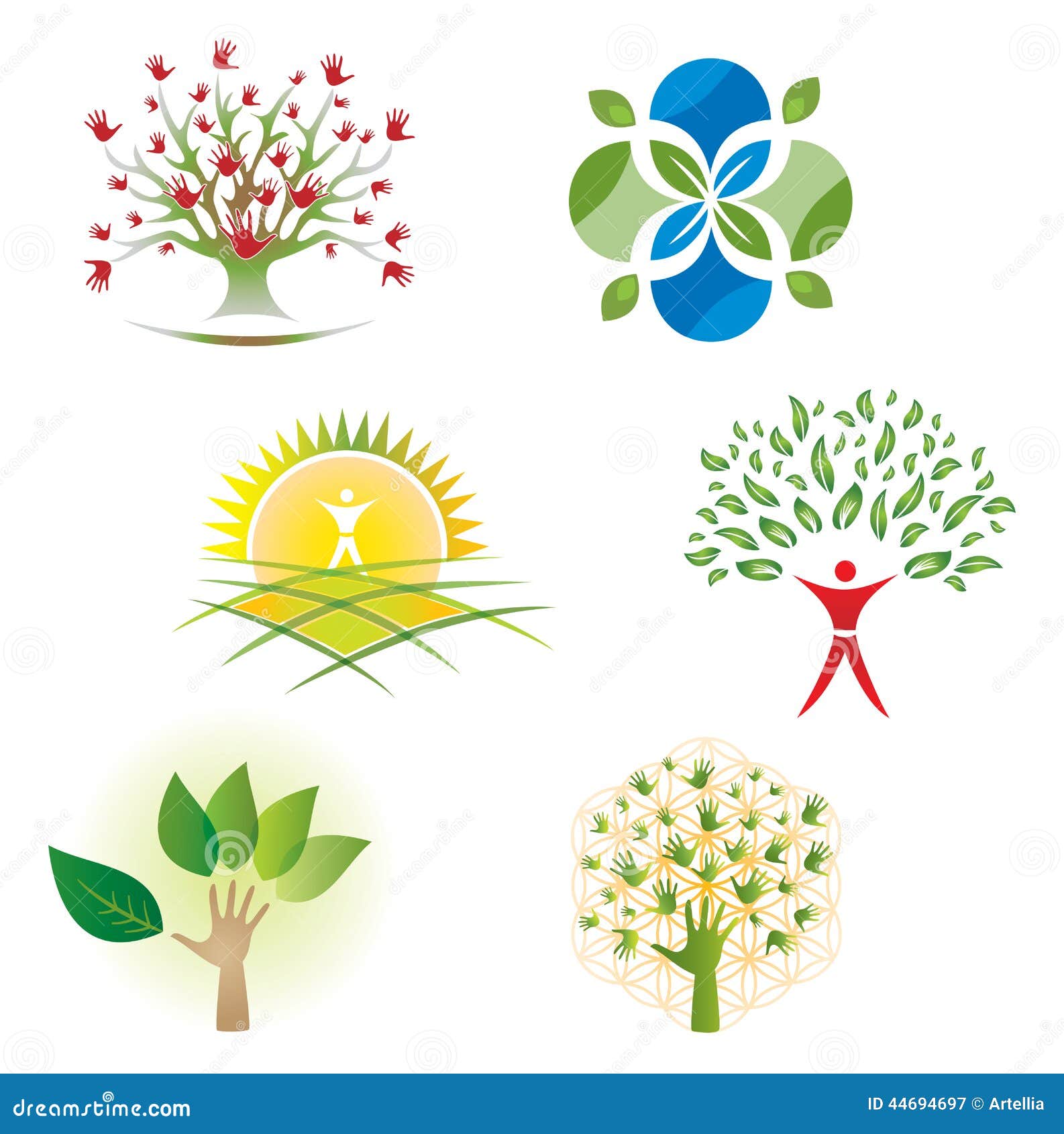 Set of Tree Nature Foliage Icons for Logo Design Stock Vector ...