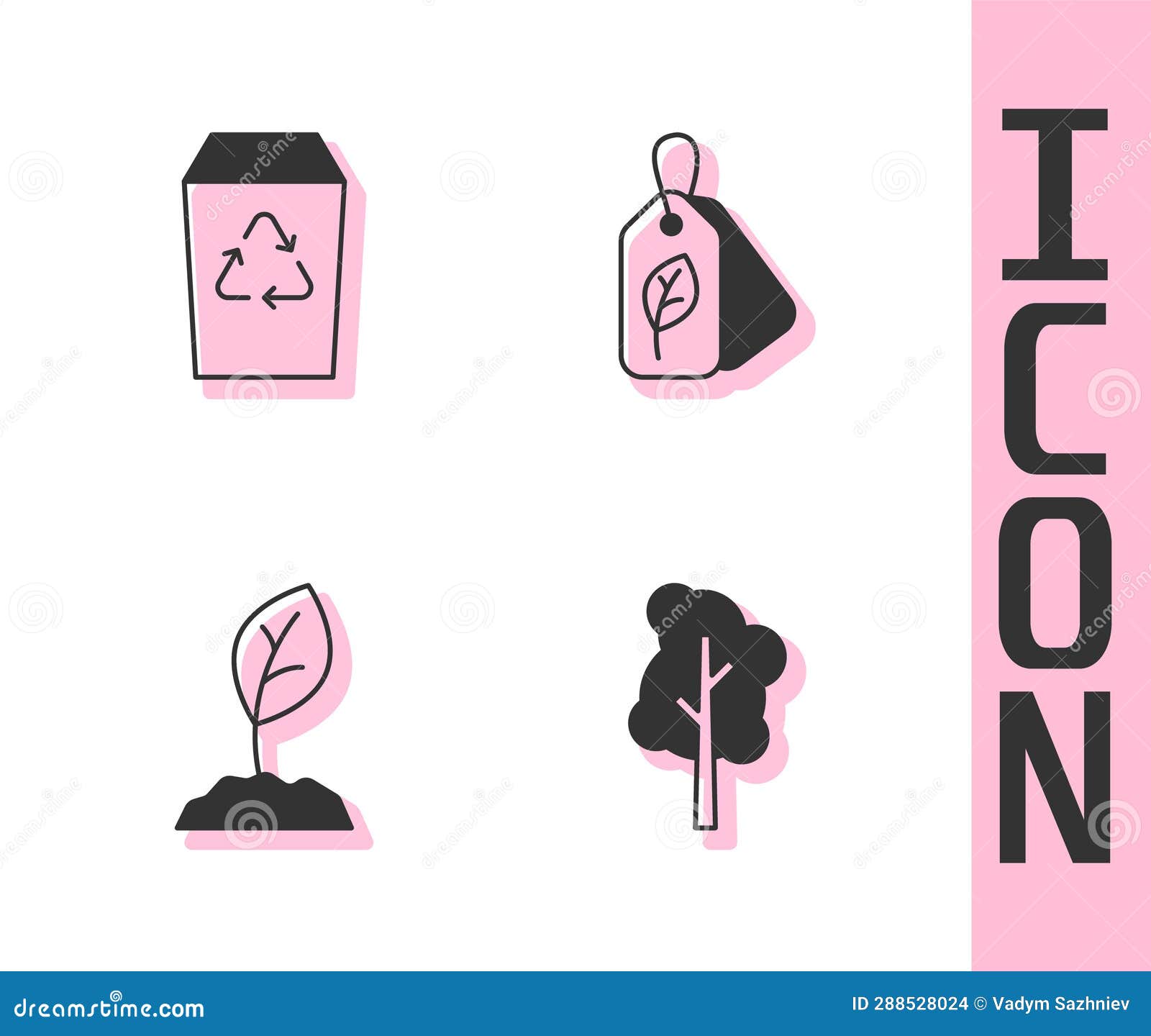 Tree With Recycle Symbol And Round Double Ended Arrows. Non-waste ...