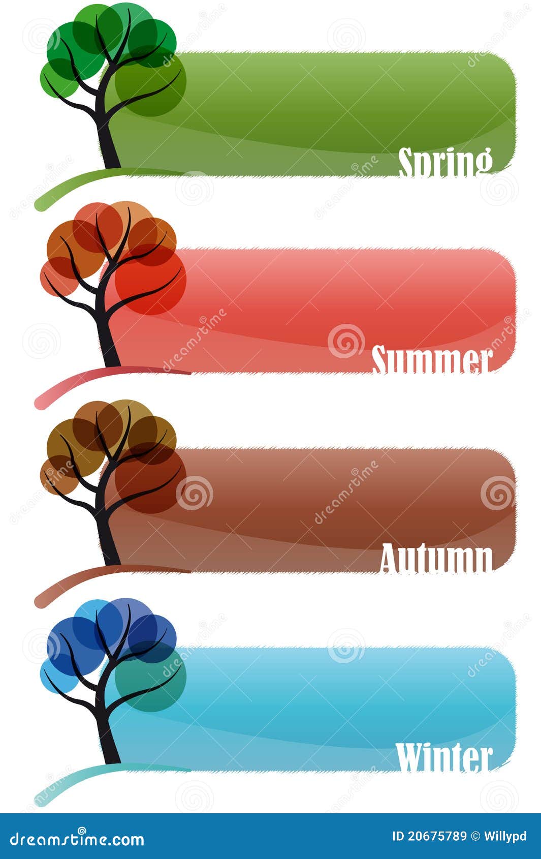 Set tree season banner stock vector. Illustration of nature - 20675789