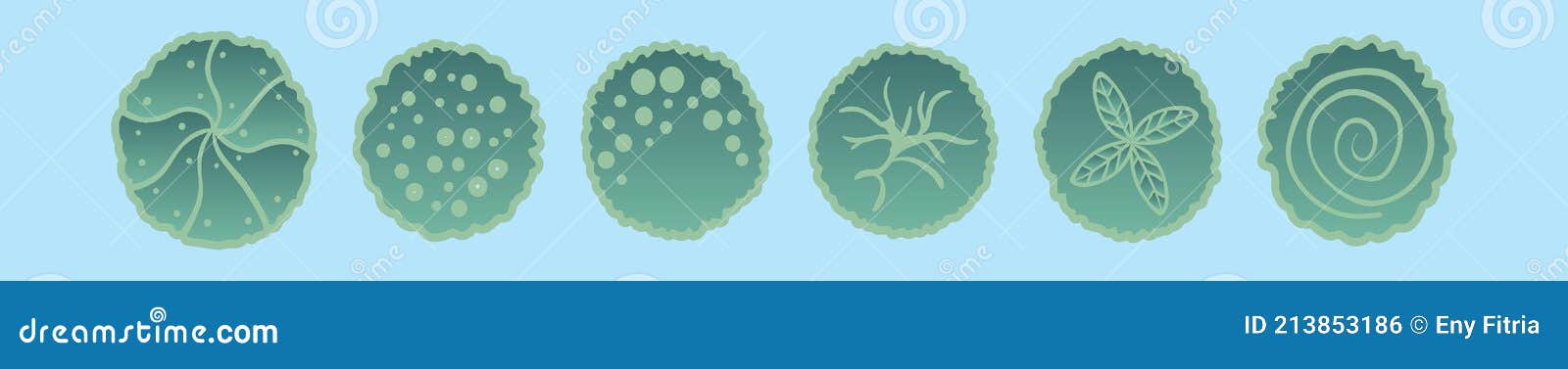 Set of Tree Top View Cartoon Icon Design Template with Various Models ...