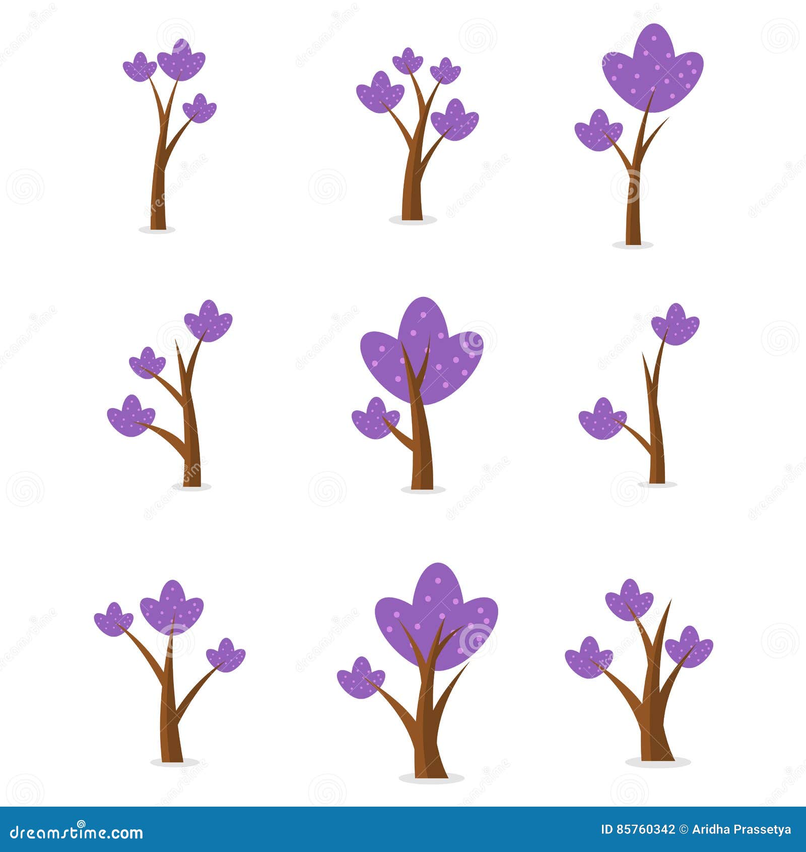 Set of Tree Unique Design Vector Stock Vector - Illustration of bush ...